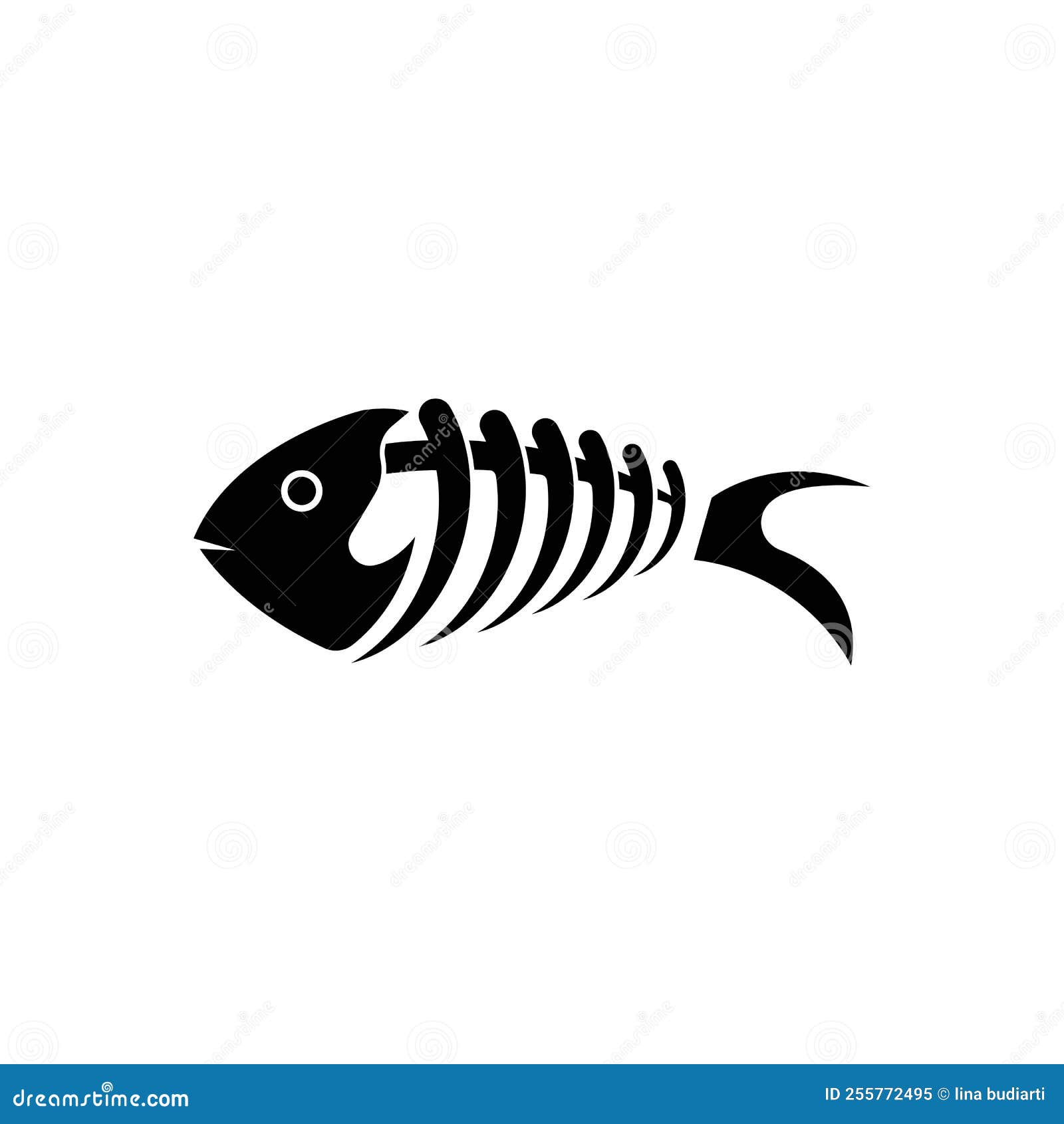 Fishbone logo vector stock vector. Illustration of white - 255772495
