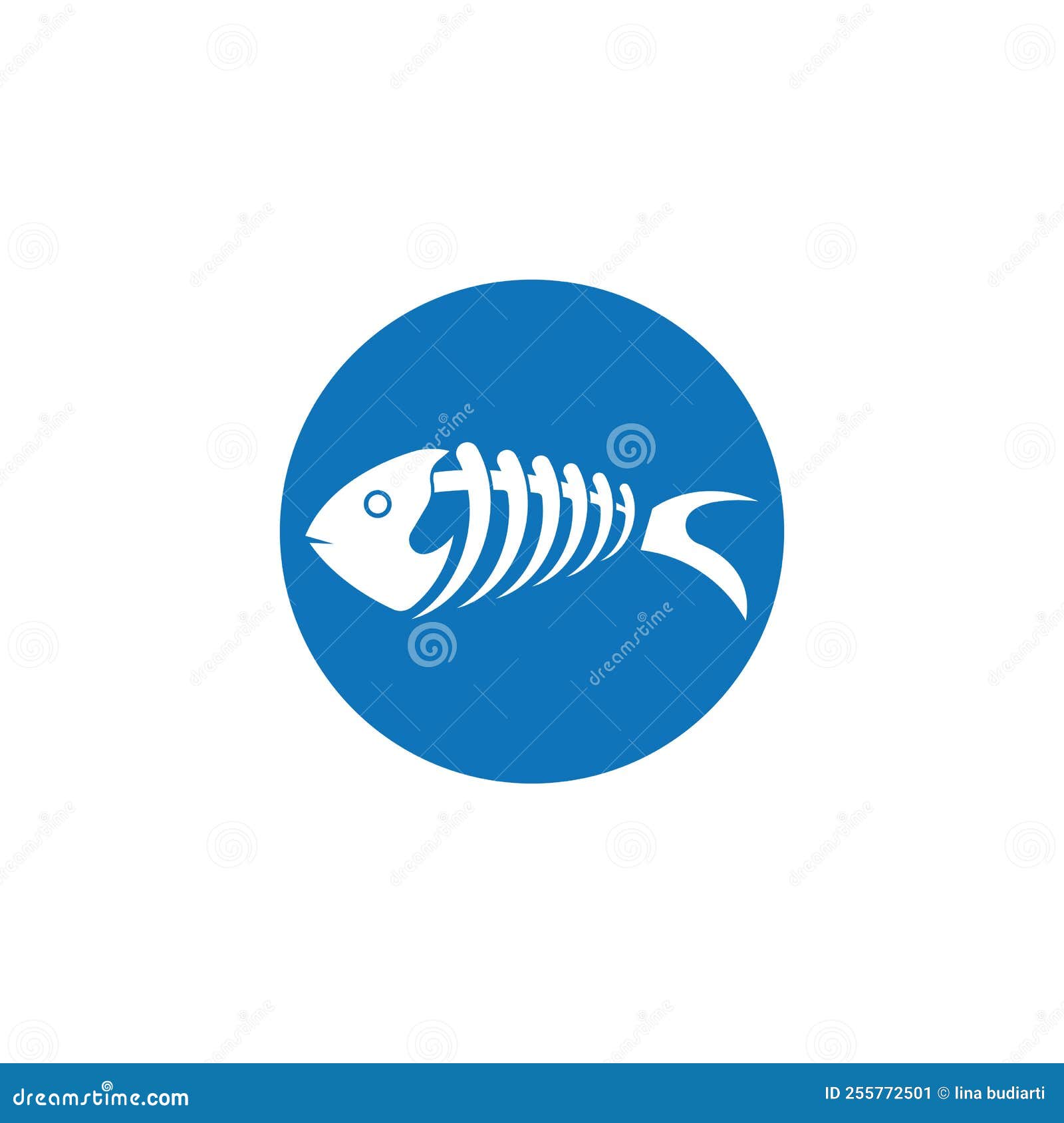 Fishbone logo vector stock vector. Illustration of food - 255772501