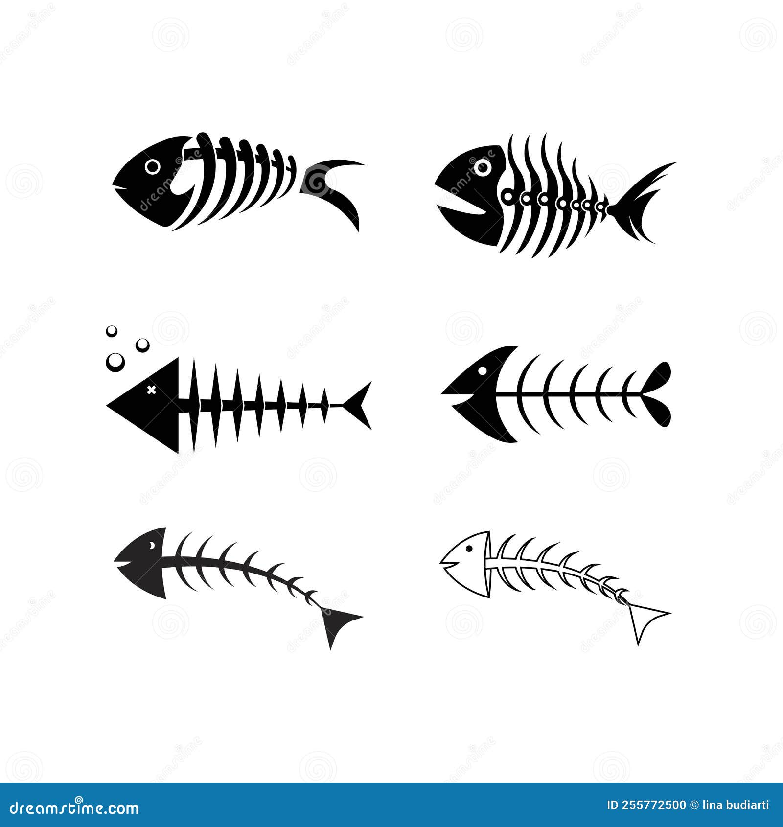 Fishbone logo vector stock vector. Illustration of food - 255772500
