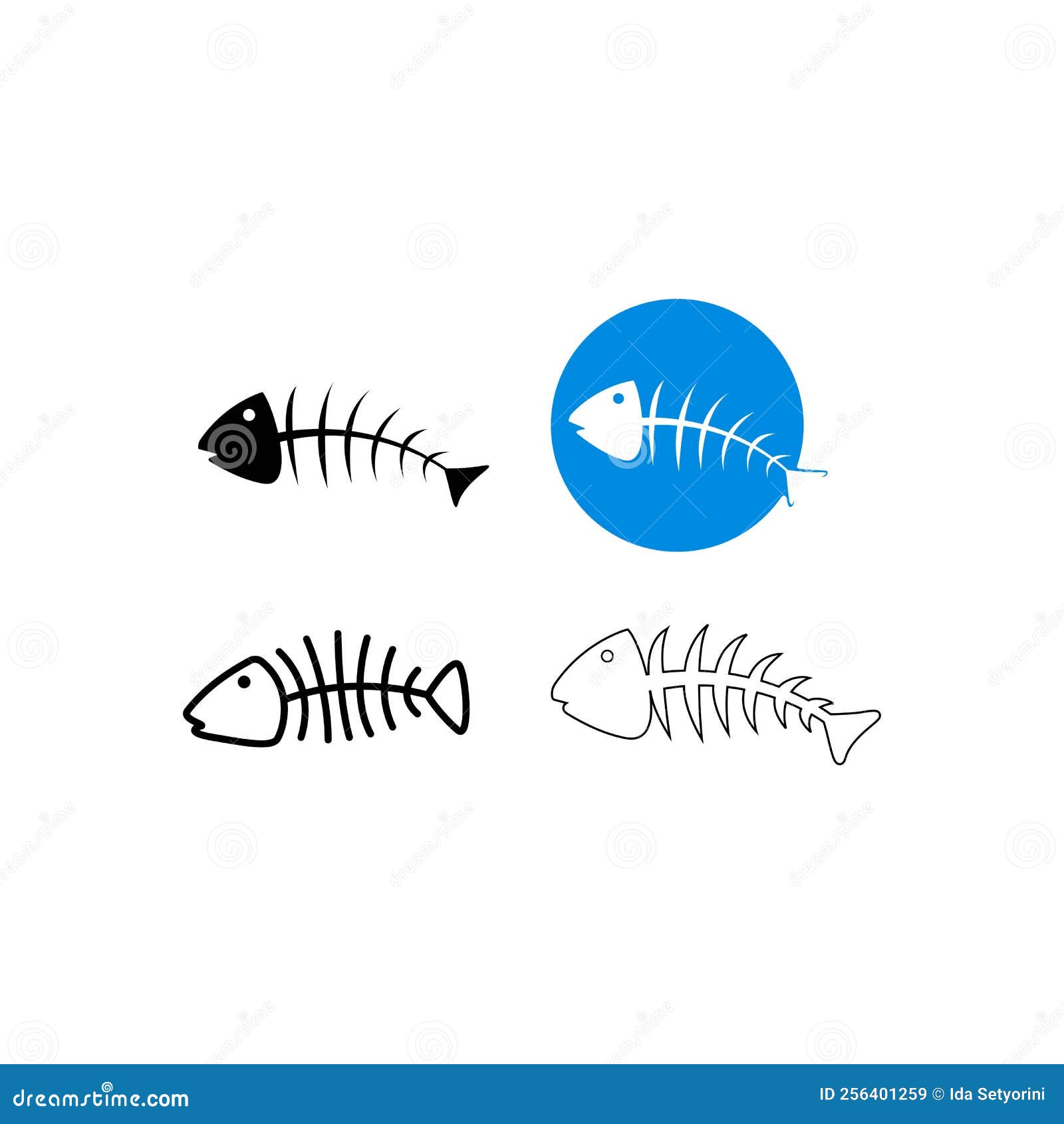 Fishbone logo stock illustration. Illustration of bones - 256401259