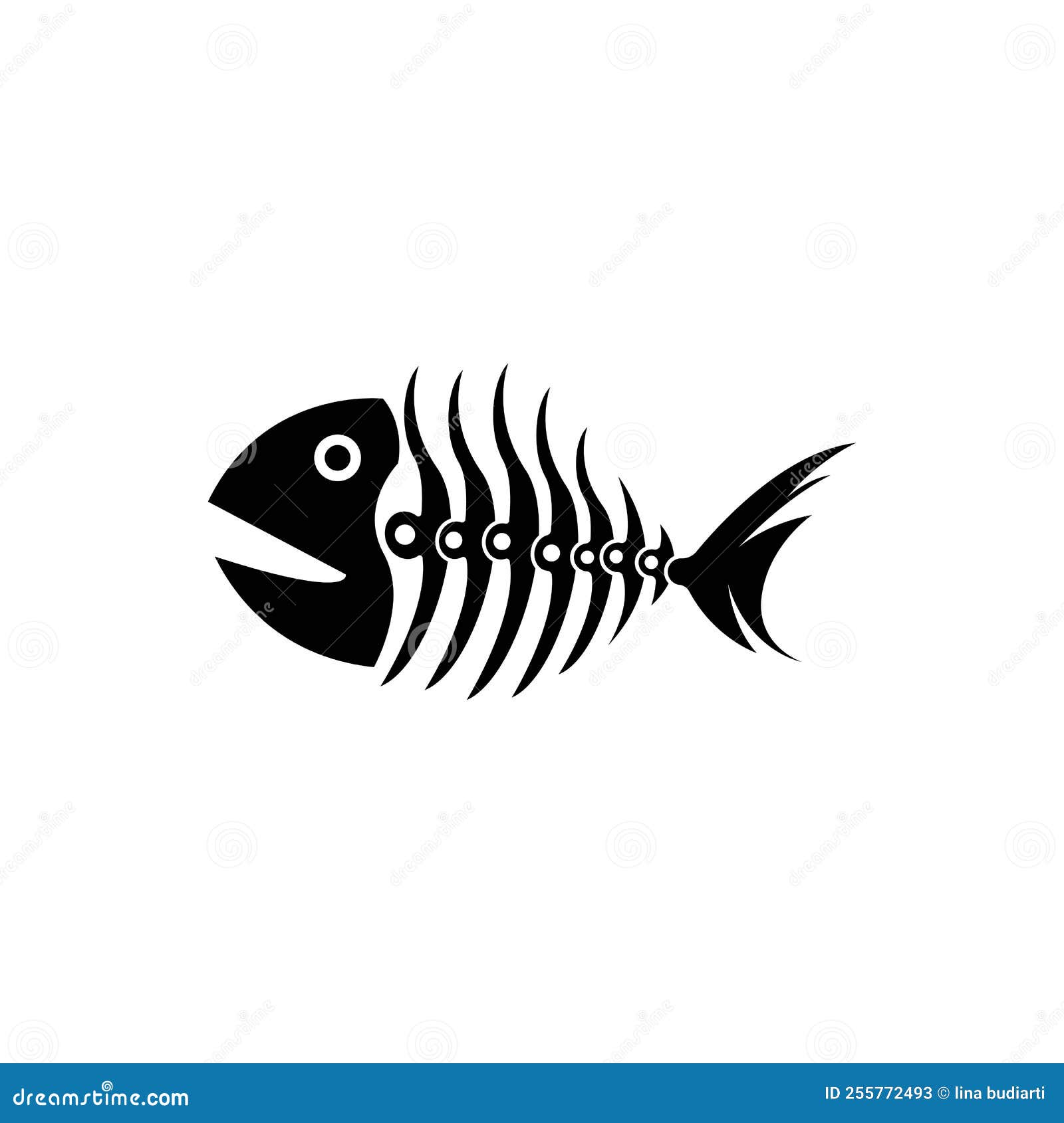 Fishbone logo vector stock vector. Illustration of aqua - 255772493