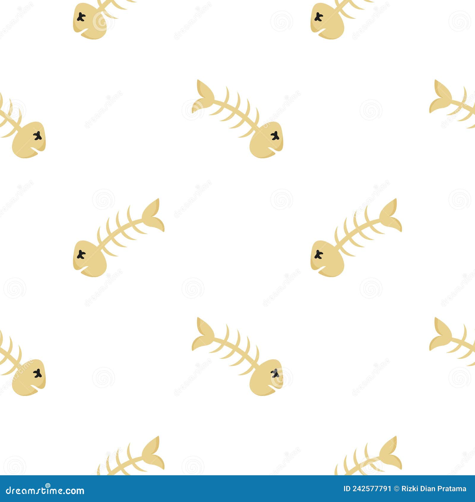 Fishbone Seamless Pattern on White Background Stock Vector ...