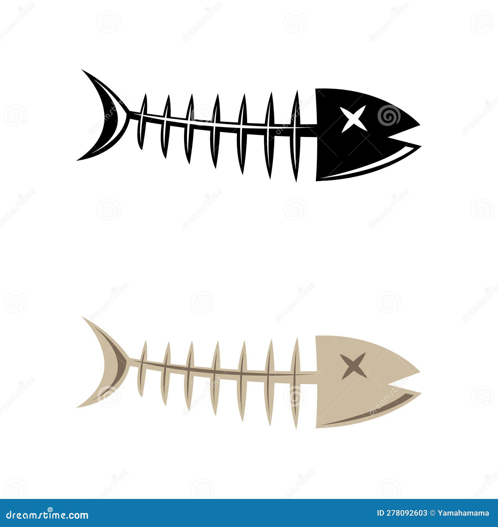 Fishbone 2 stock vector. Illustration of brown, fishbone - 278092603