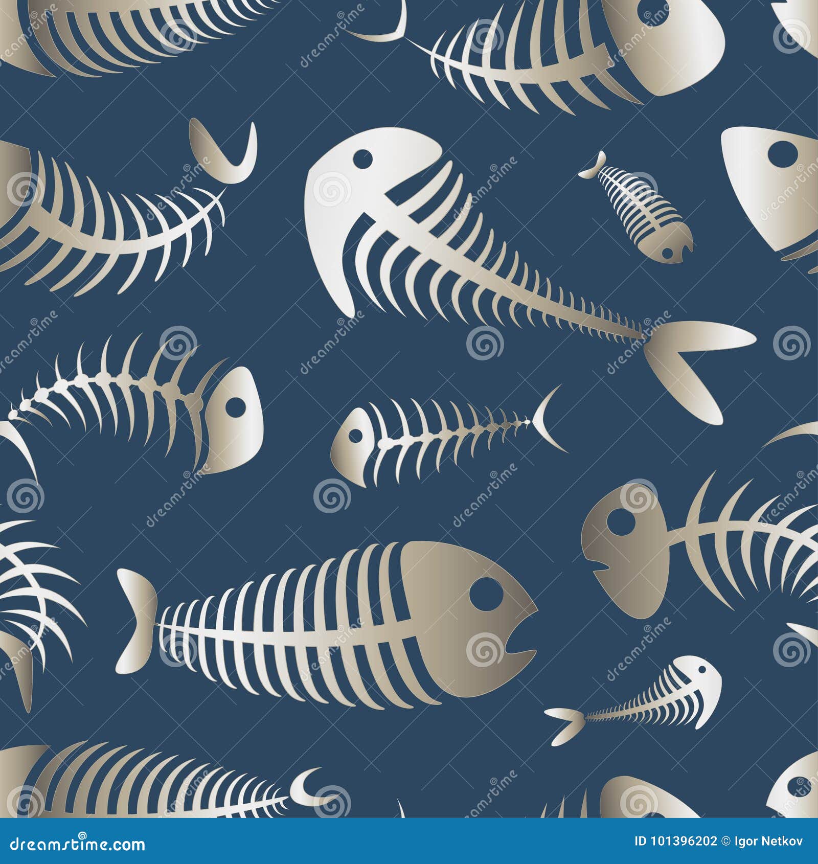 Fishbone set pattern stock vector. Illustration of cartoon - 101396202