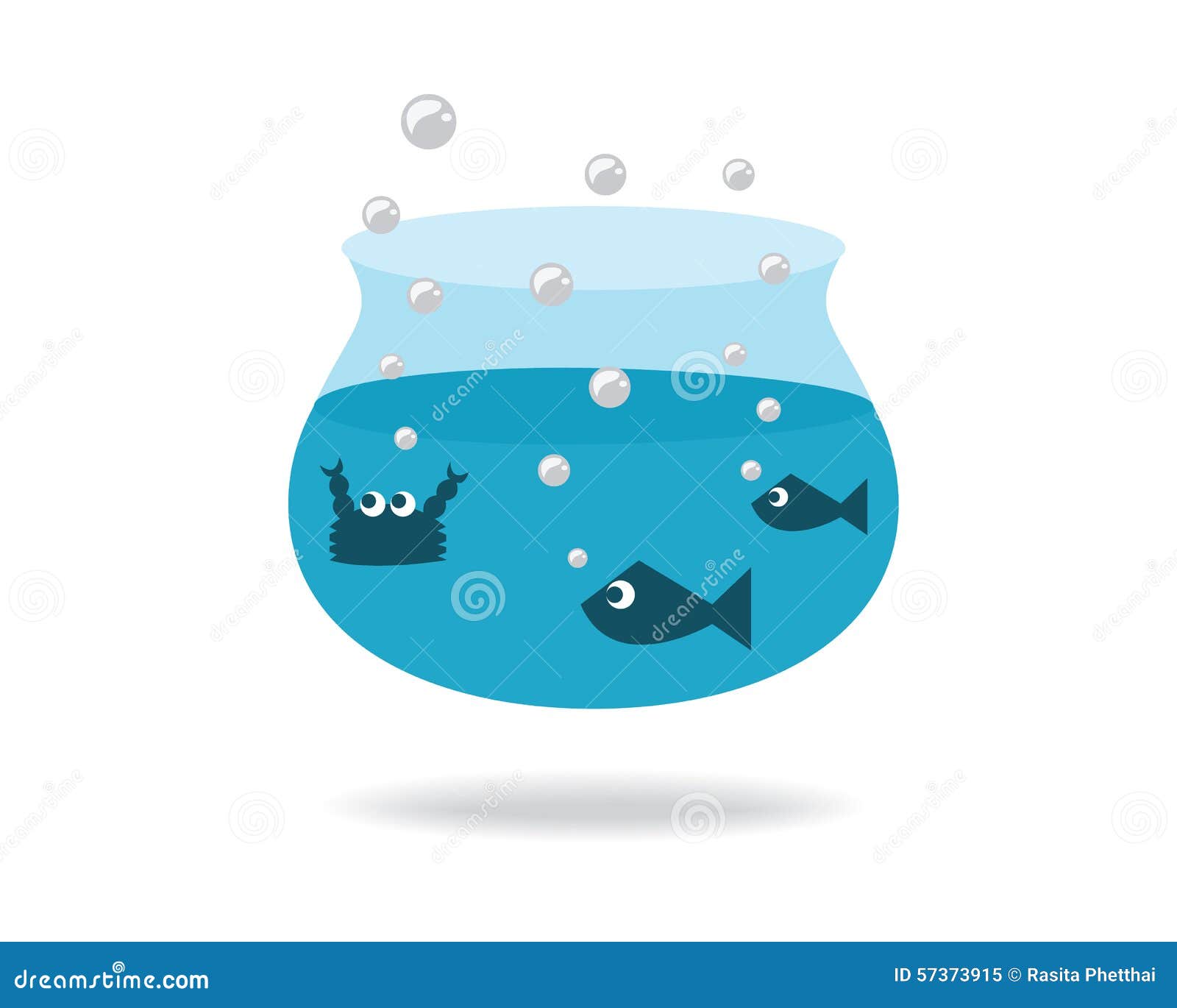 Fishbowl Cartoon Vector | CartoonDealer.com #57373915