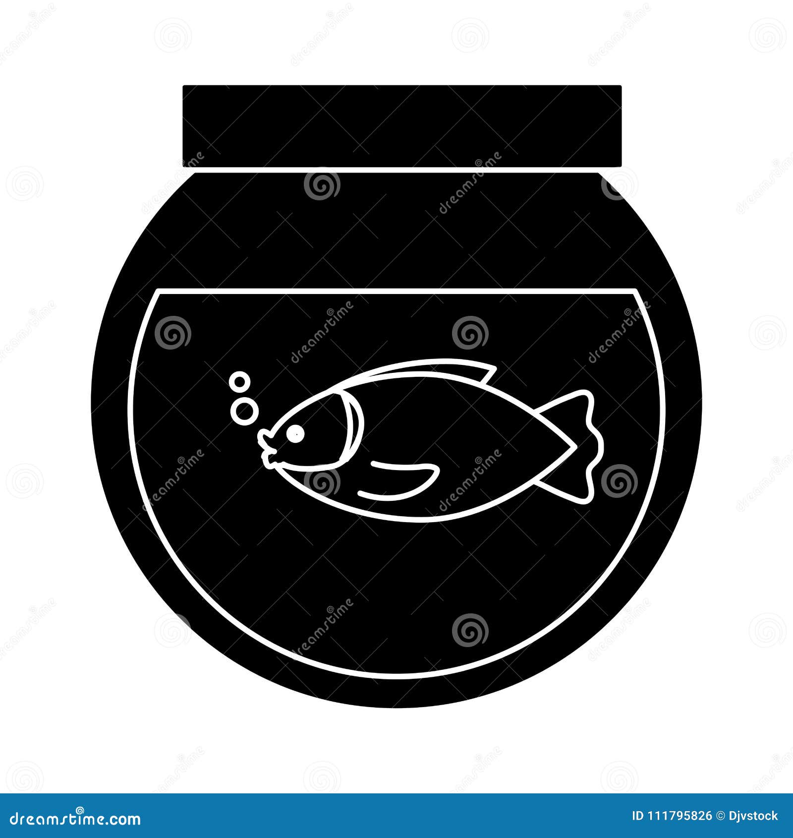 Fishbowl icon image stock vector. Illustration of background - 111795826