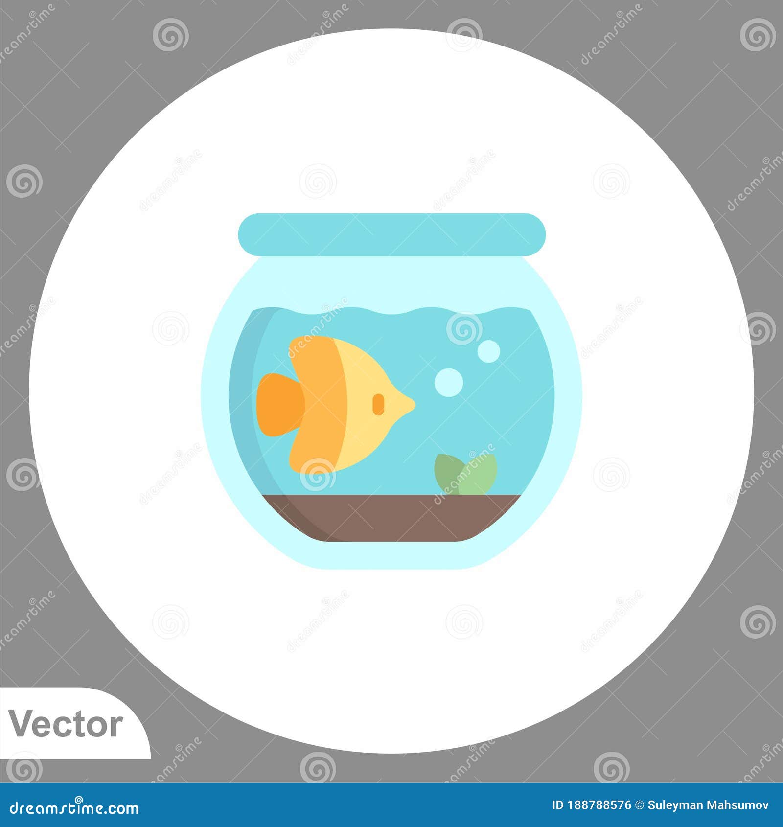 Fishbowl Vector Icon Sign Symbol Stock Vector - Illustration of ...