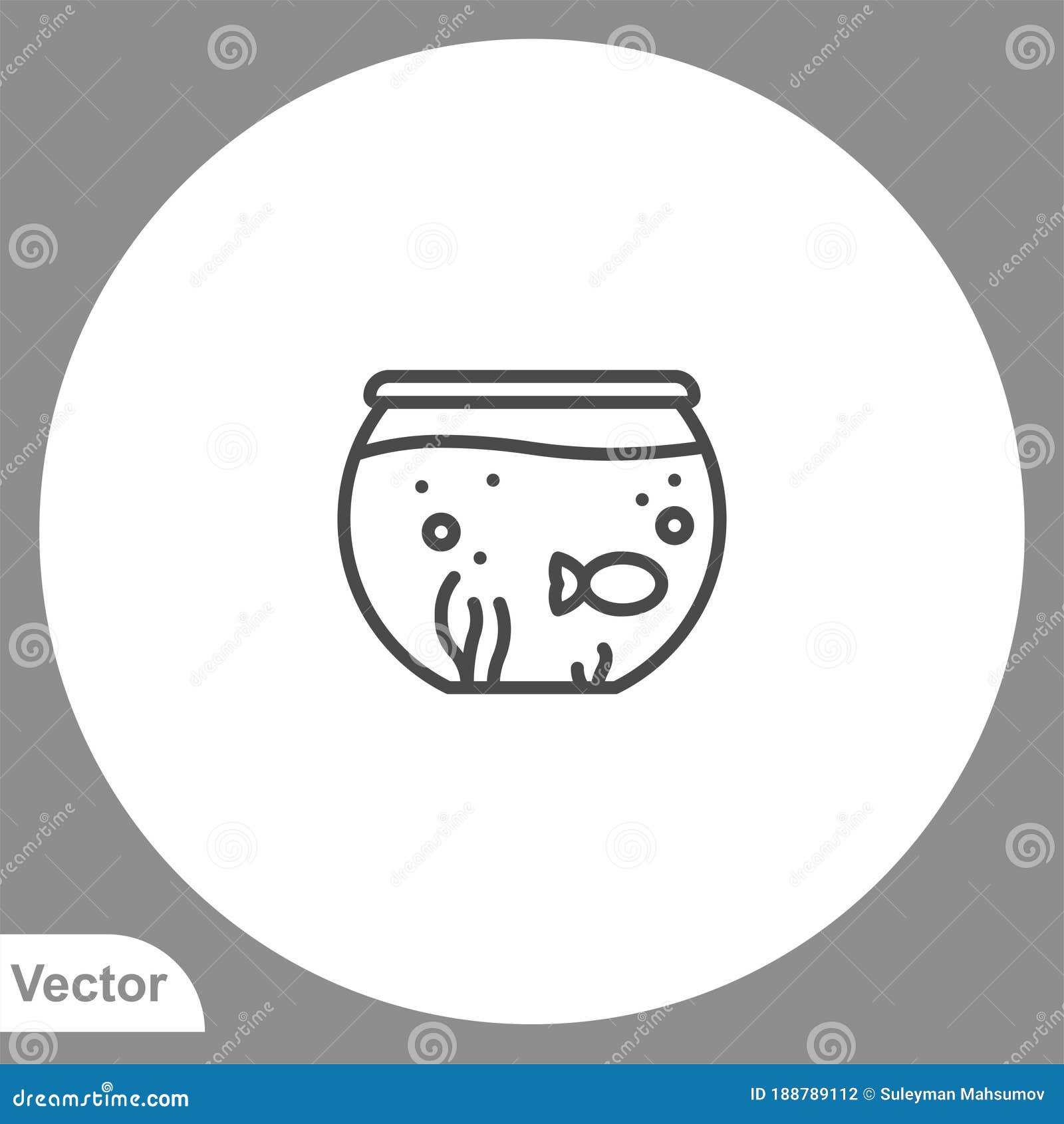 Fishbowl Vector Icon Sign Symbol Stock Vector - Illustration of ...