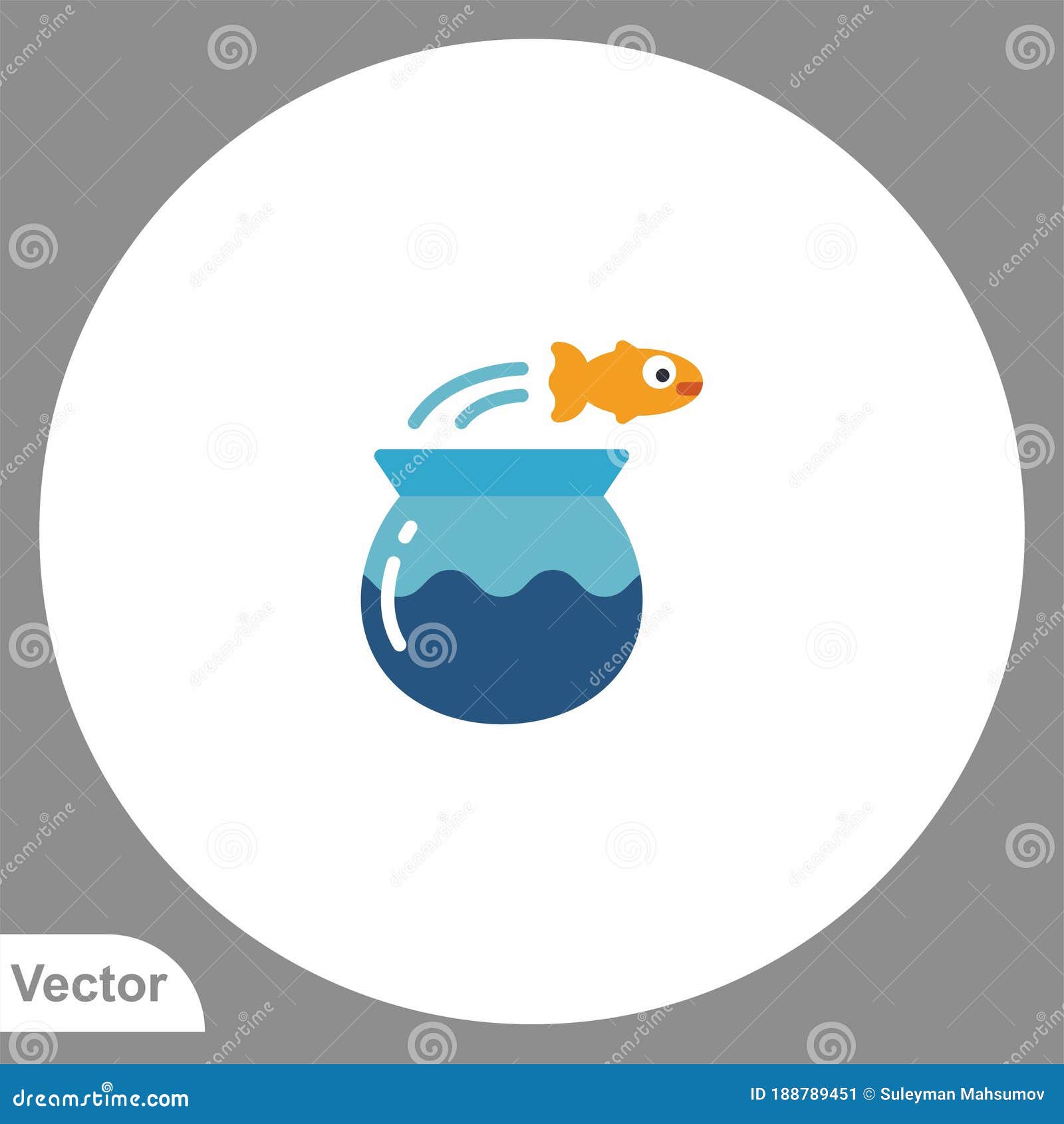 Fishbowl Vector Icon Sign Symbol Stock Vector - Illustration of blue ...