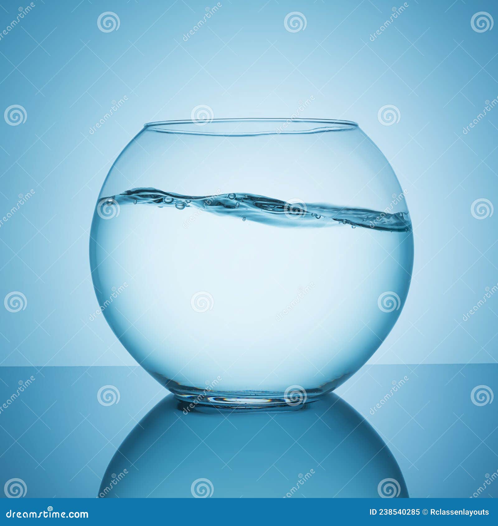 Fishbowl with water waves stock image. Image of animal - 238540285