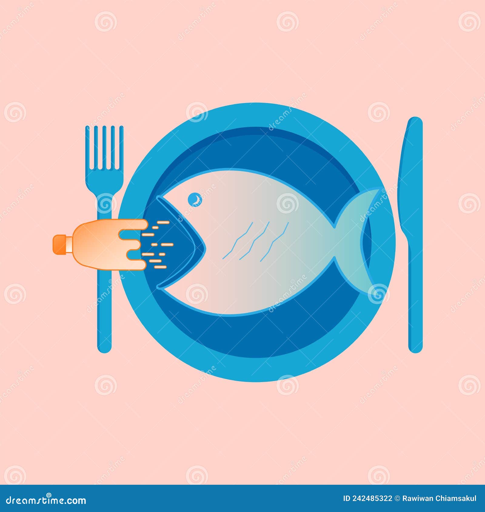 Fish Dish Micro plastic 2 stock vector. Illustration of eating - 242485322