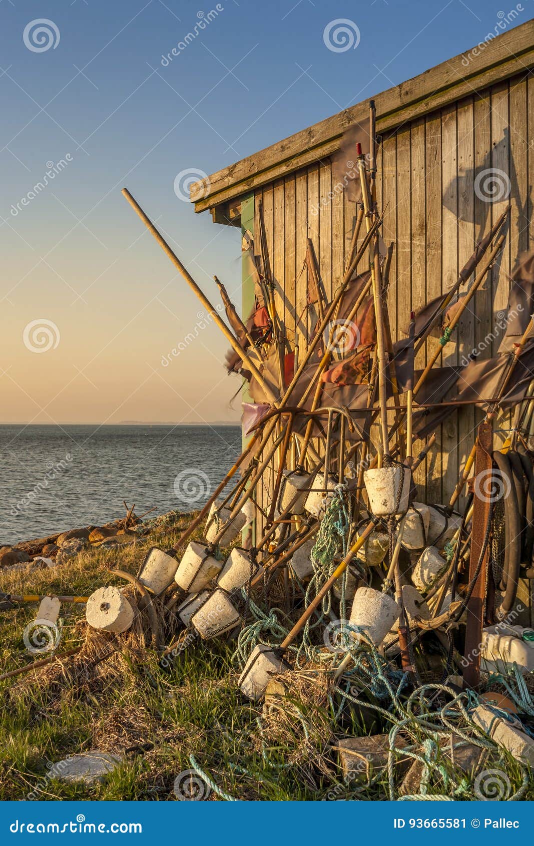 Fisher House with Nets Looking at the Sea Stock Image - Image of ...