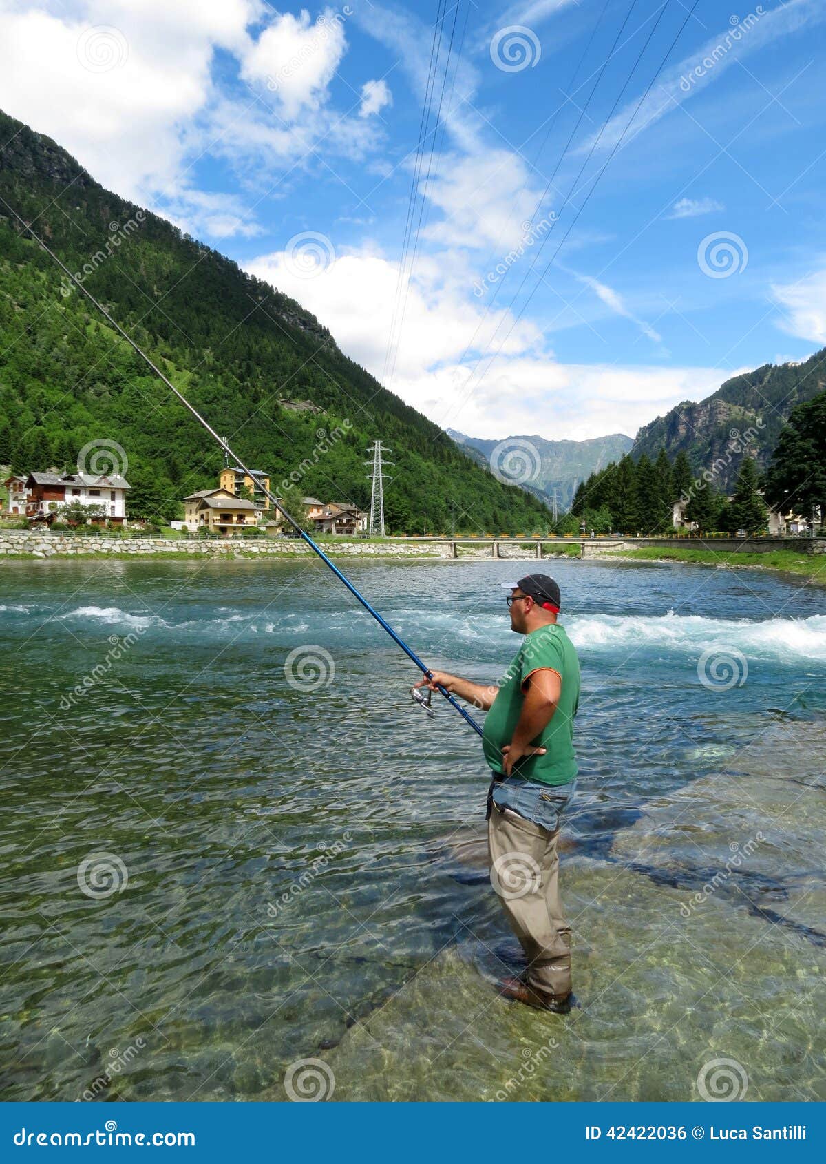 Fisher man on the river stock photo. Image of cheerful - 42422036