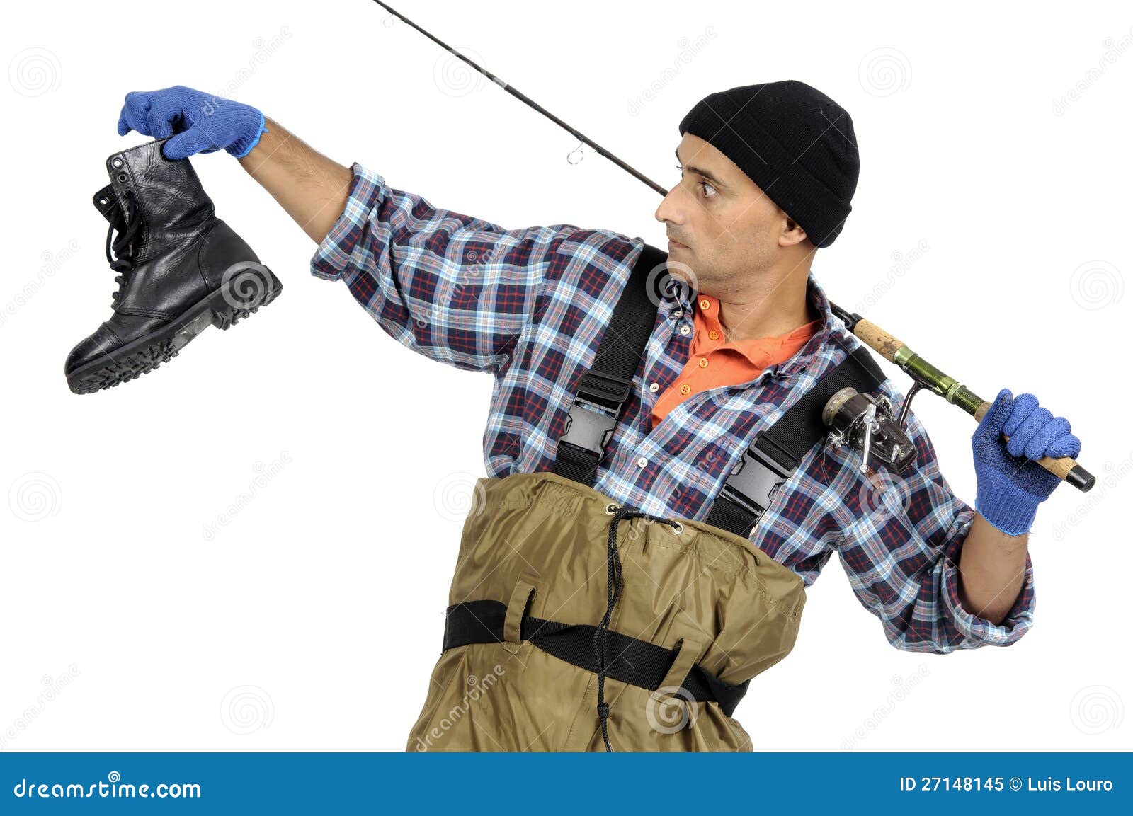 Fisherman stock image. Image of male, catching, boots - 27148145