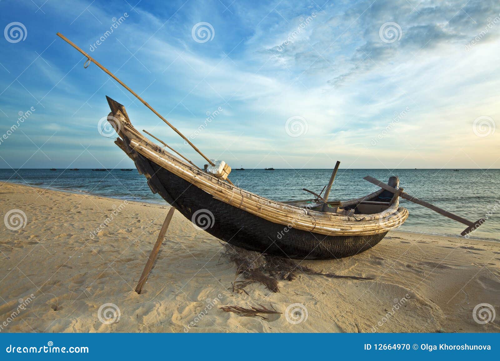 Fisherman boat stock photo. Image of wooden, asia, transportation ...