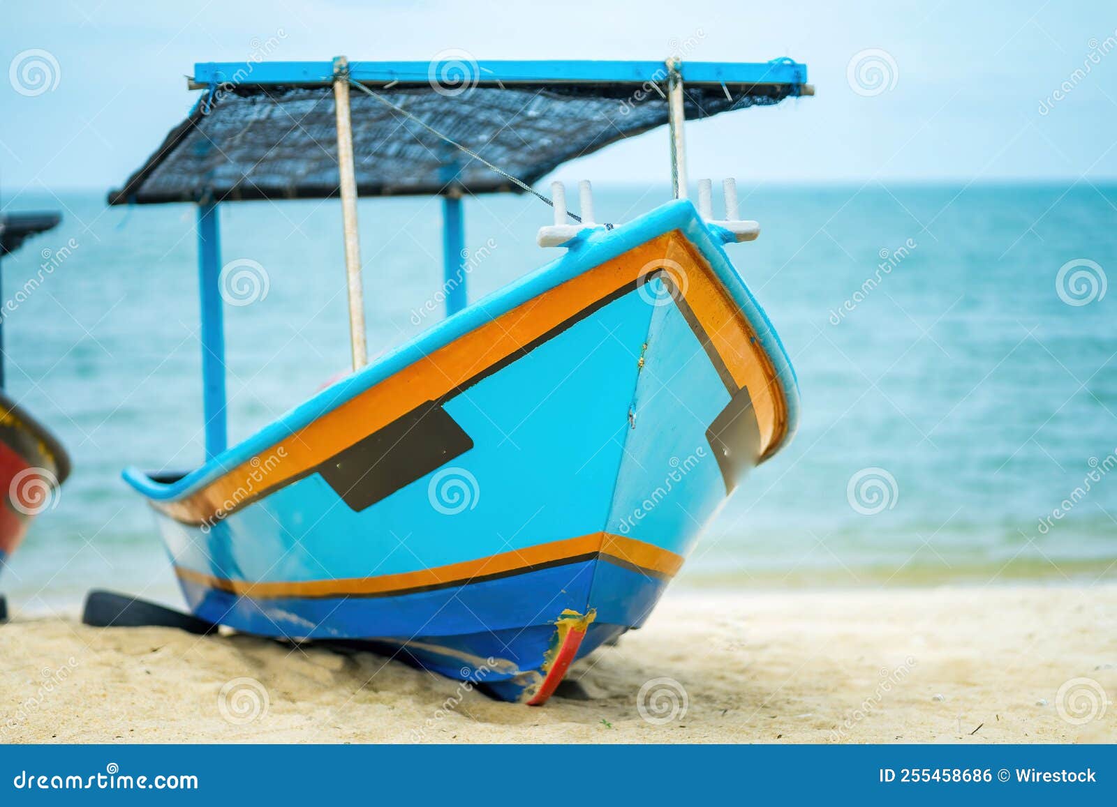 Fisherman Boat on the Ground at the Beach. Stock Photo - Image of ...