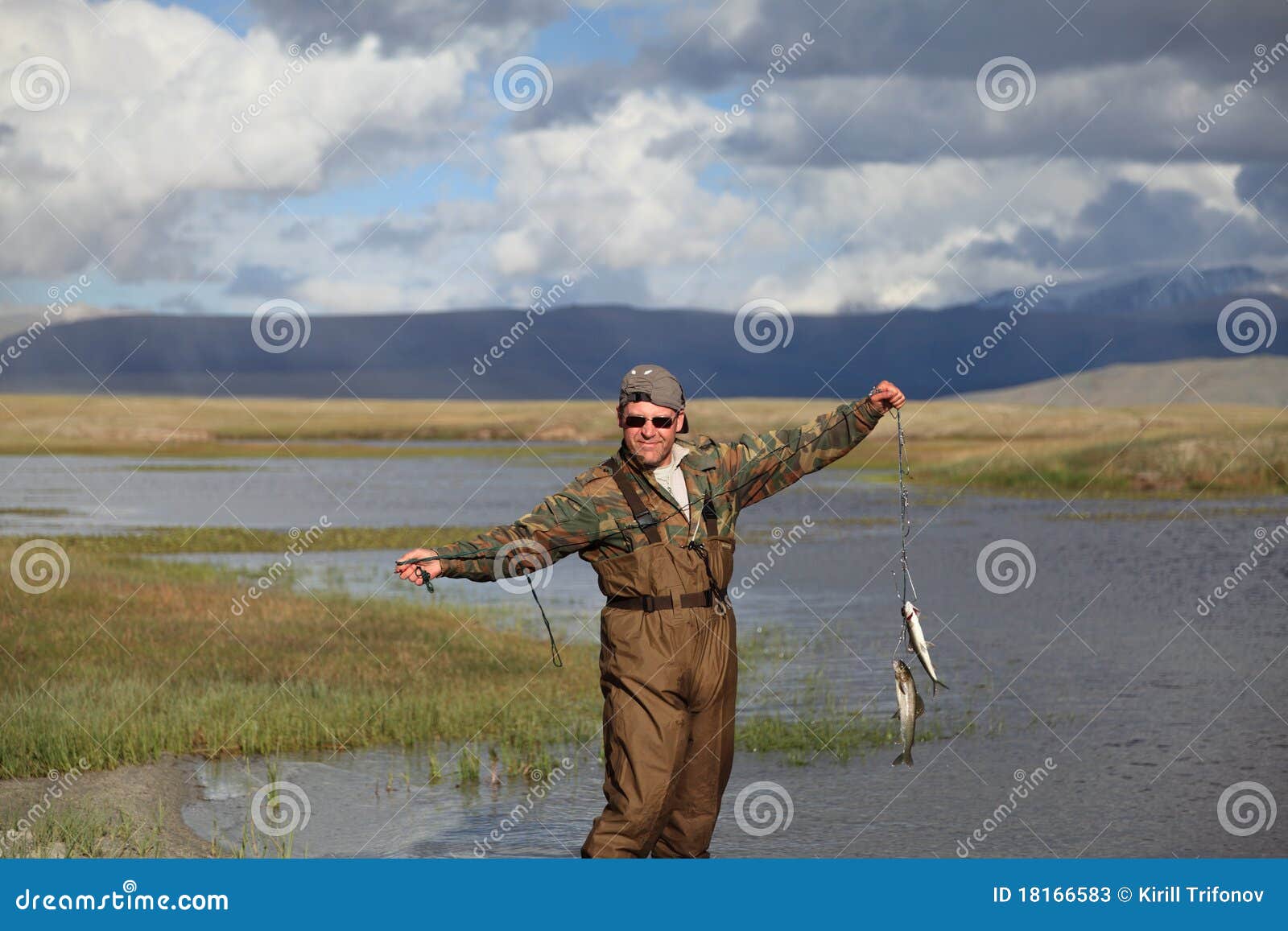 Fisherman catching fish stock image. Image of activity - 18166583