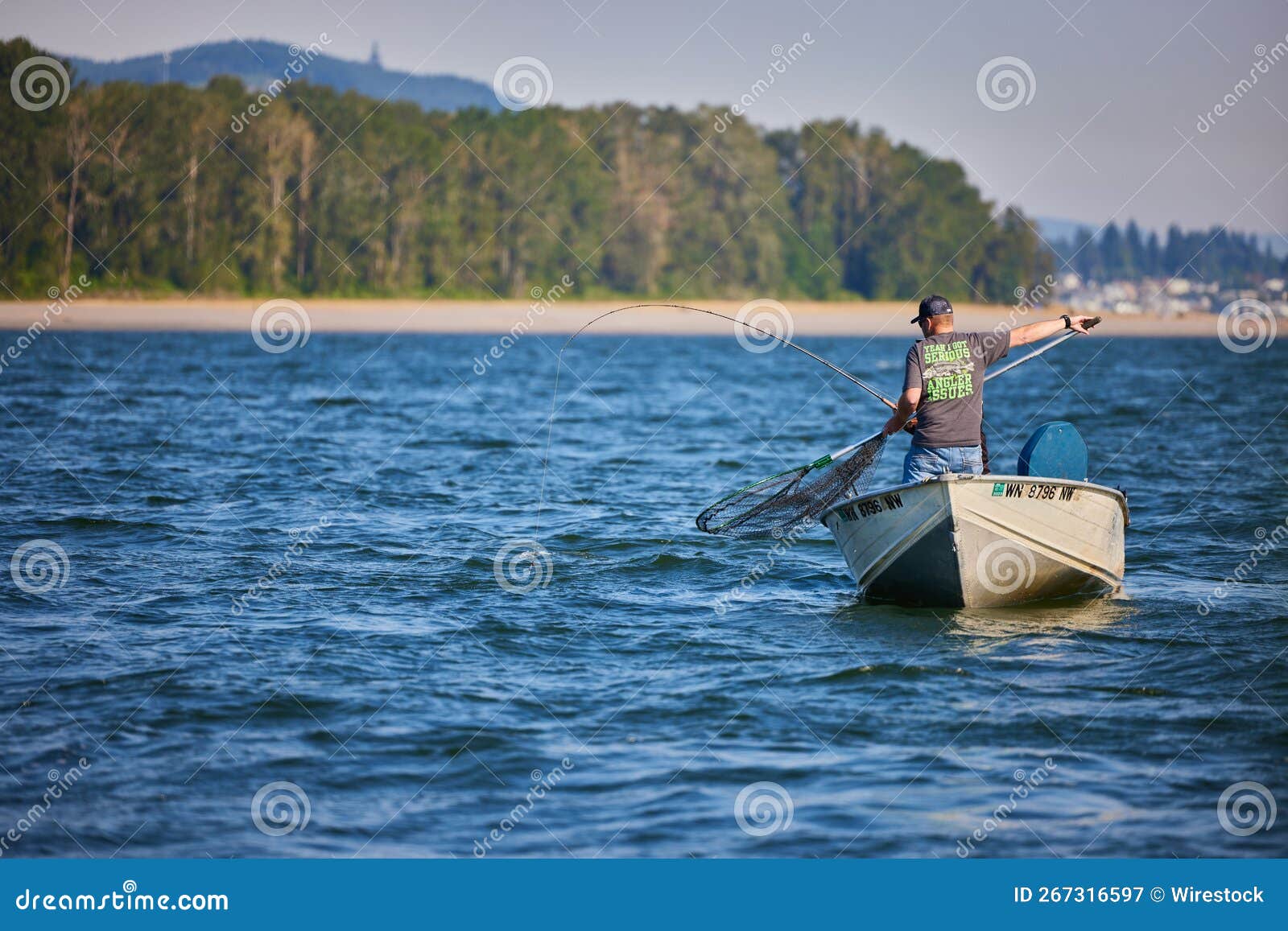 Fisherman Catching Fish while Using a Net Editorial Photography - Image ...