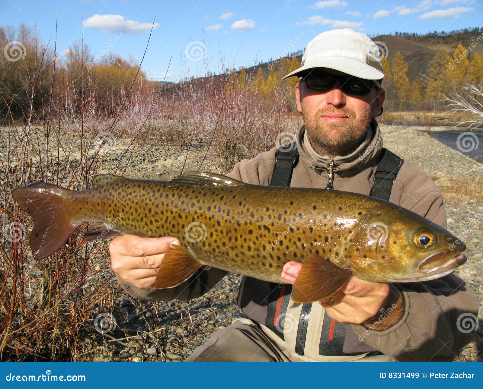 Fisherman with fish stock image. Image of leisure, recreation - 8331499