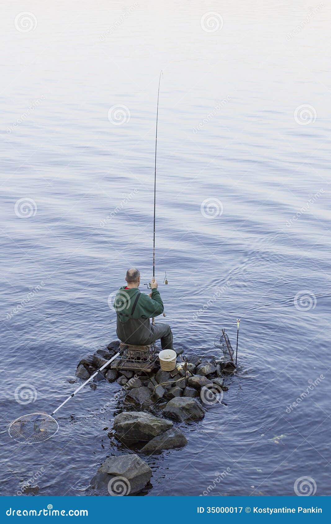 Fisherman with a Fishing Rod Stock Image - Image of hobbies, bait: 35000017