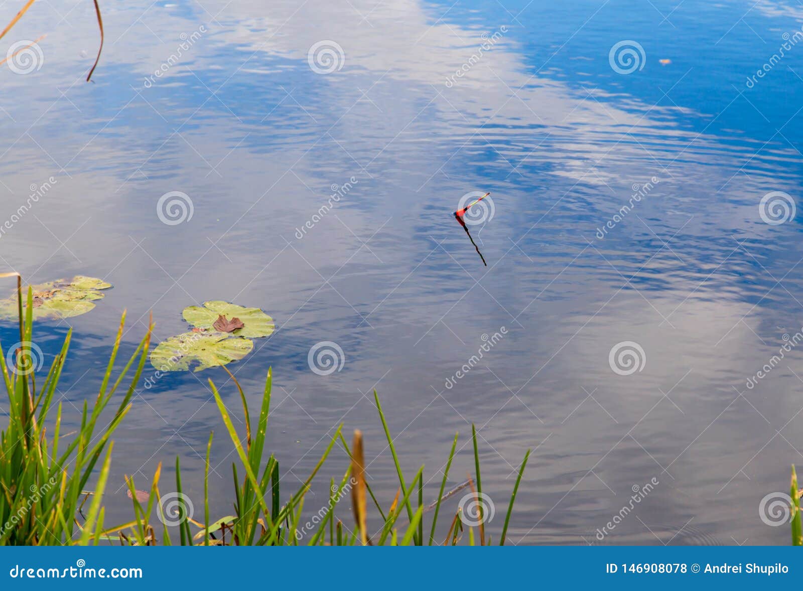 Fisherman Float on the Surface of the Water Stock Photo - Image of lake ...
