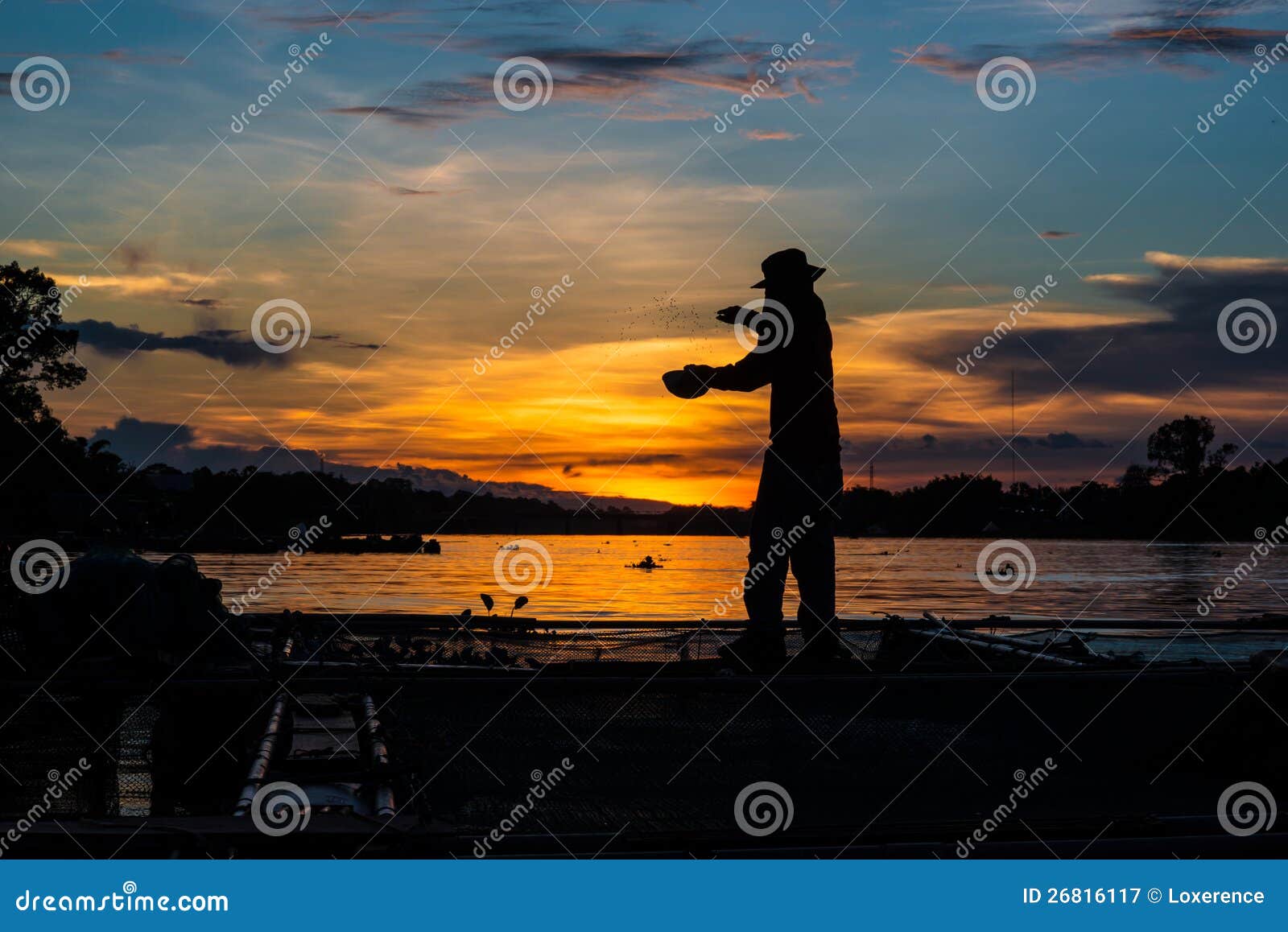 Fisherman Give Food for Fish Editorial Photography - Image of thailand ...