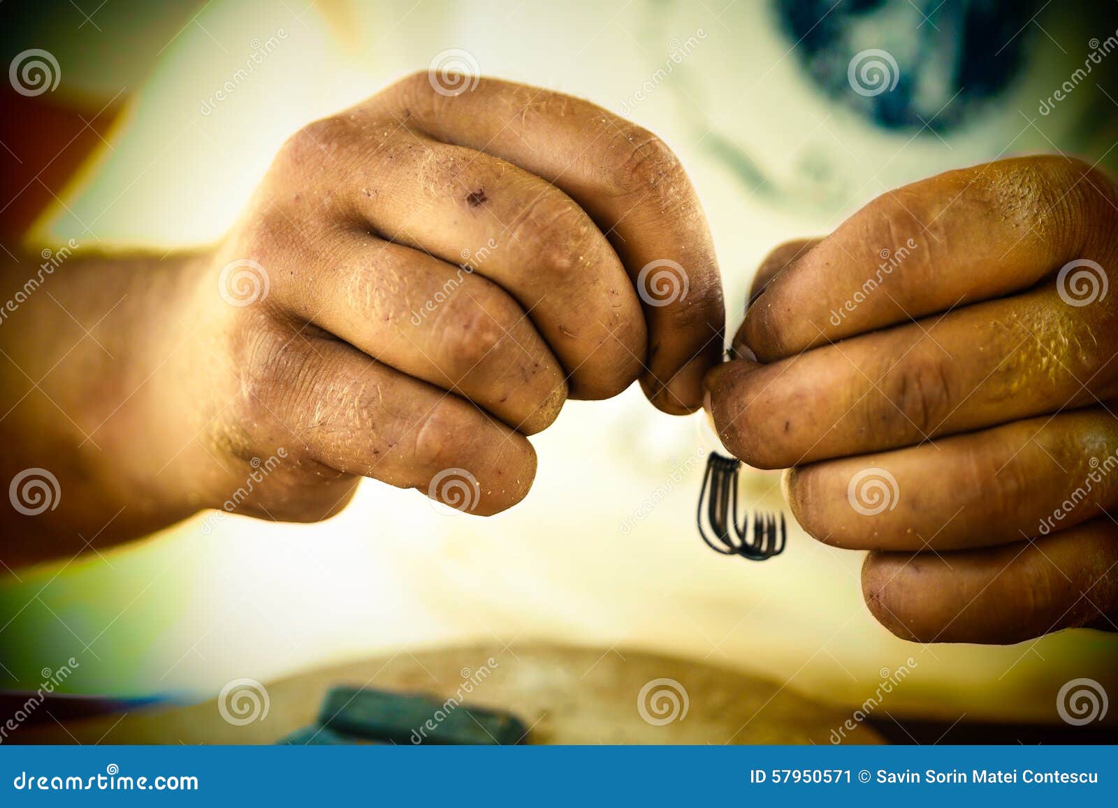 Fisherman`s Hands Hold Silicone Bait For Catching Predatory Fish ...
