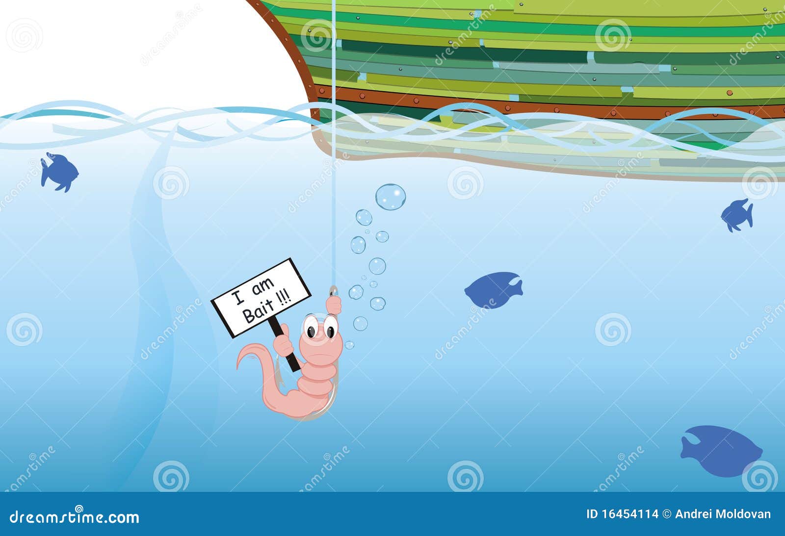 Fisherman and his bait stock vector. Illustration of lake - 16454114