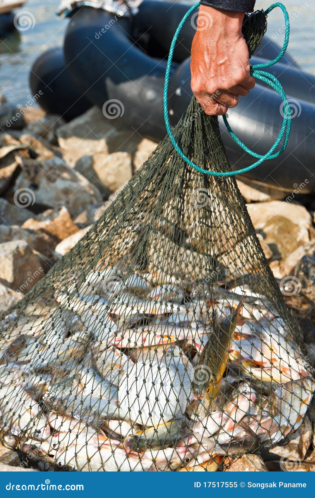 Fisherman hold net stock image. Image of horizontal, river - 17517555