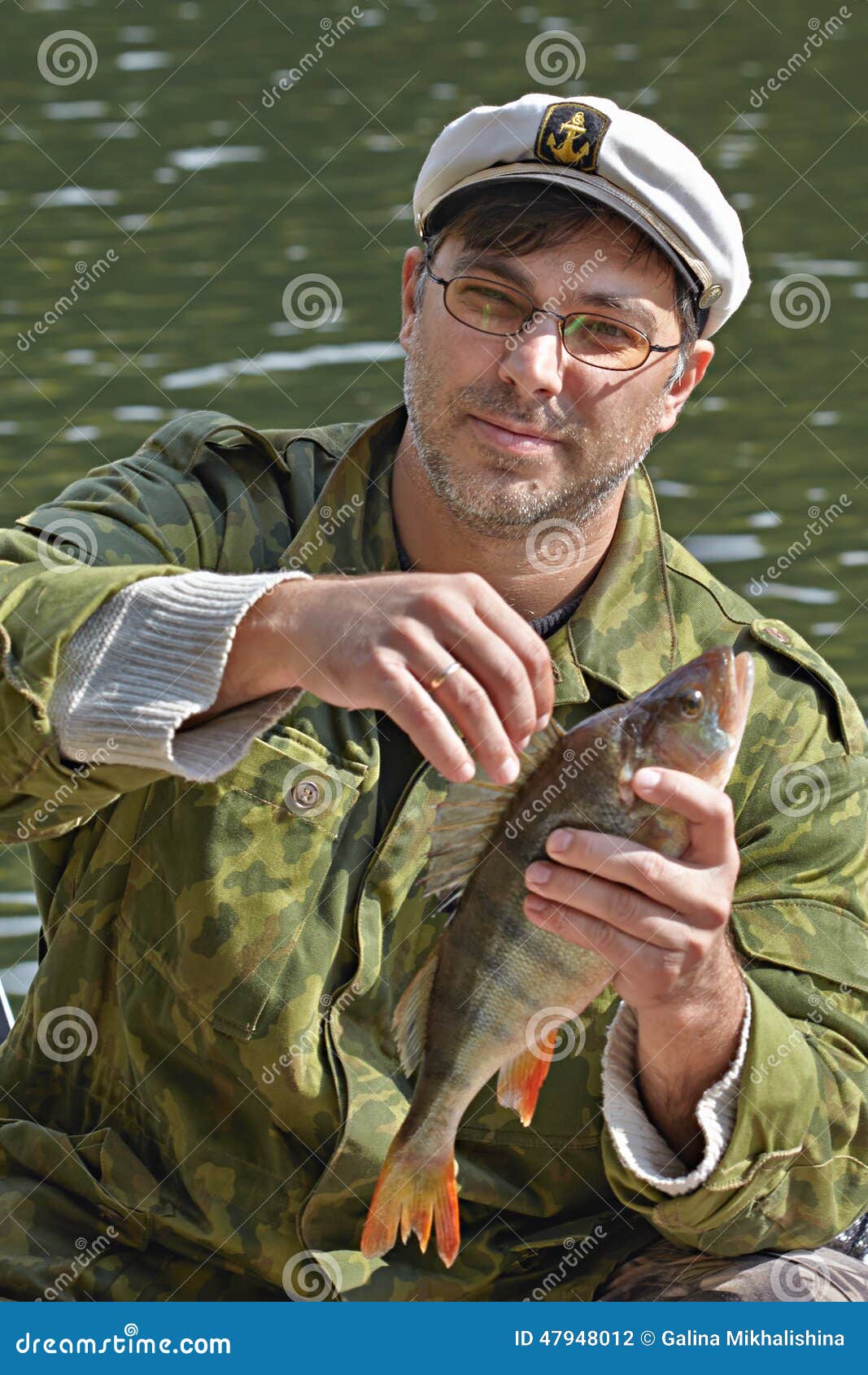 Fisherman stock photo. Image of jacket, joyful, bass - 47948012