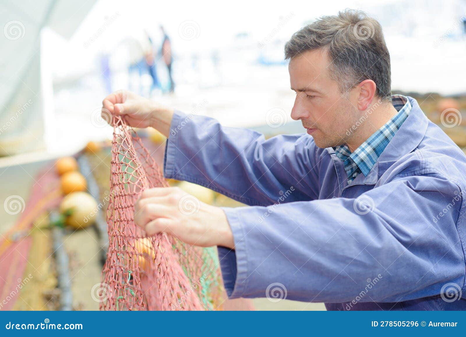 Fisherman holding net stock photo. Image of boat, young - 278505296