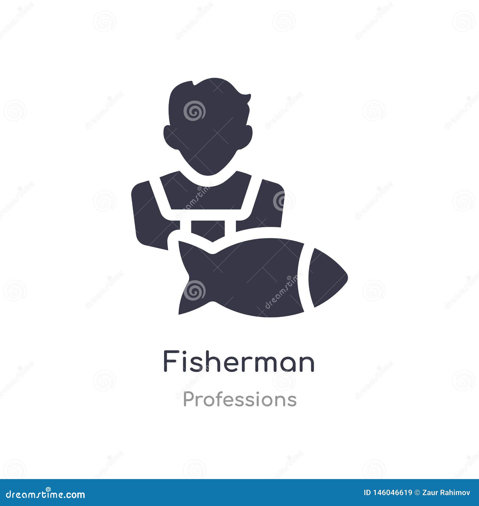 Fisherman Icon. Isolated Fisherman Icon Vector Illustration from ...