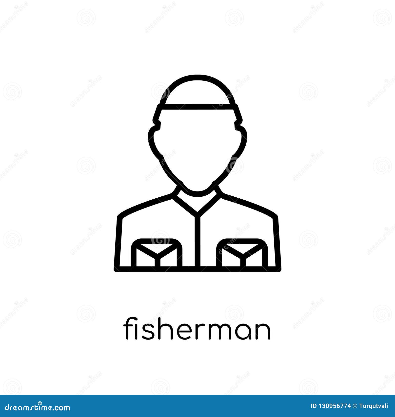 Fisherman Icon. Trendy Modern Flat Linear Vector Fisherman Icon Stock ...