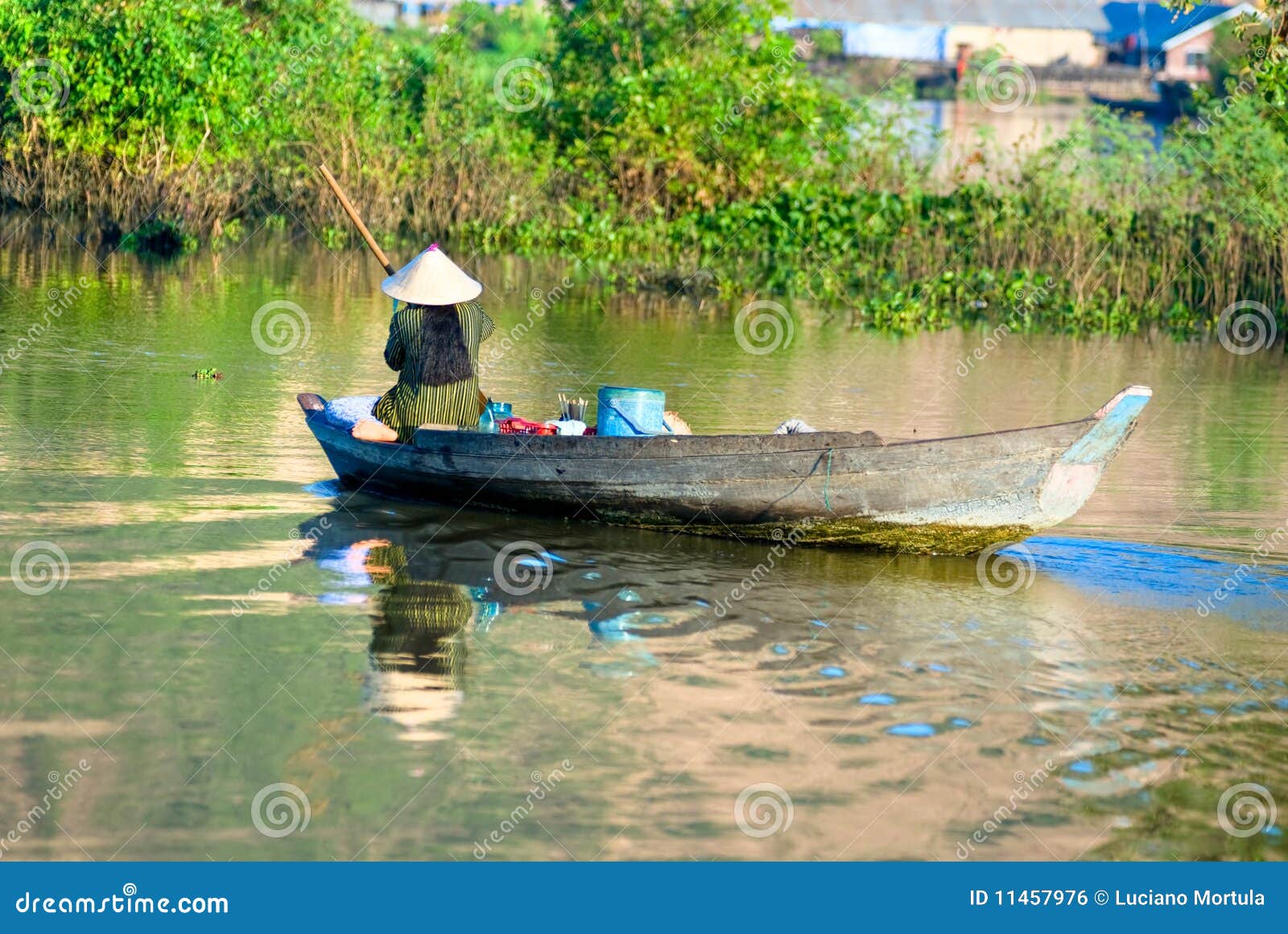Fisherman in Kompong Thom, Cambodia. Stock Photo - Image of nautical ...