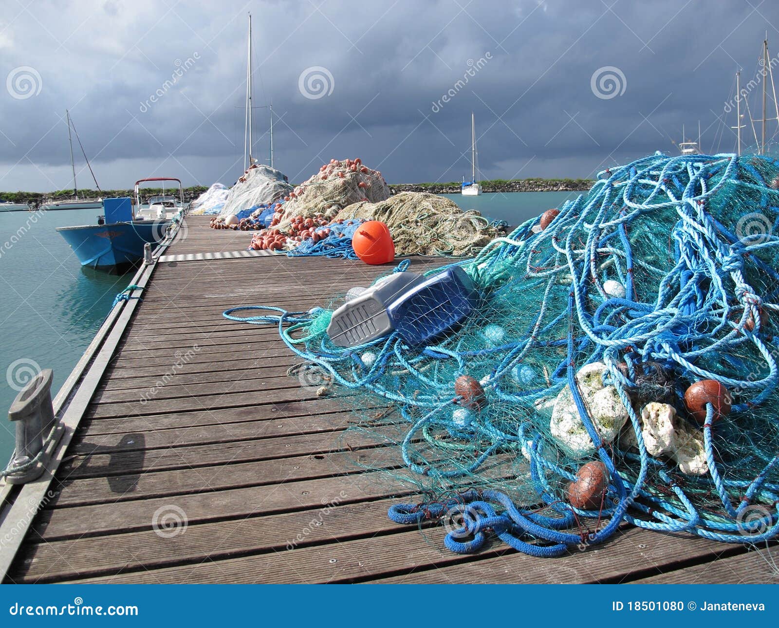 Fisherman nets stock photo. Image of caribbean, boats - 18501080