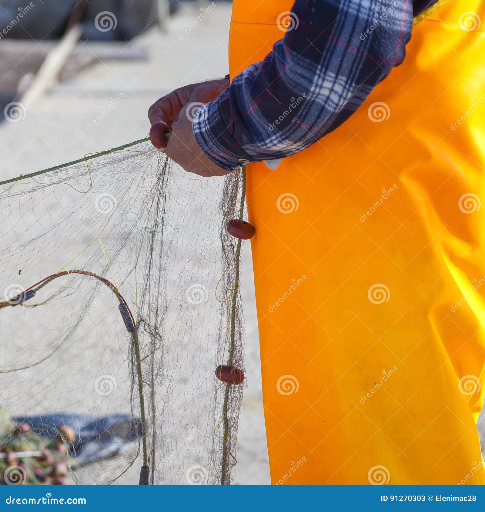 Fisherman with Nets stock image. Image of fisherman, boat - 91270303