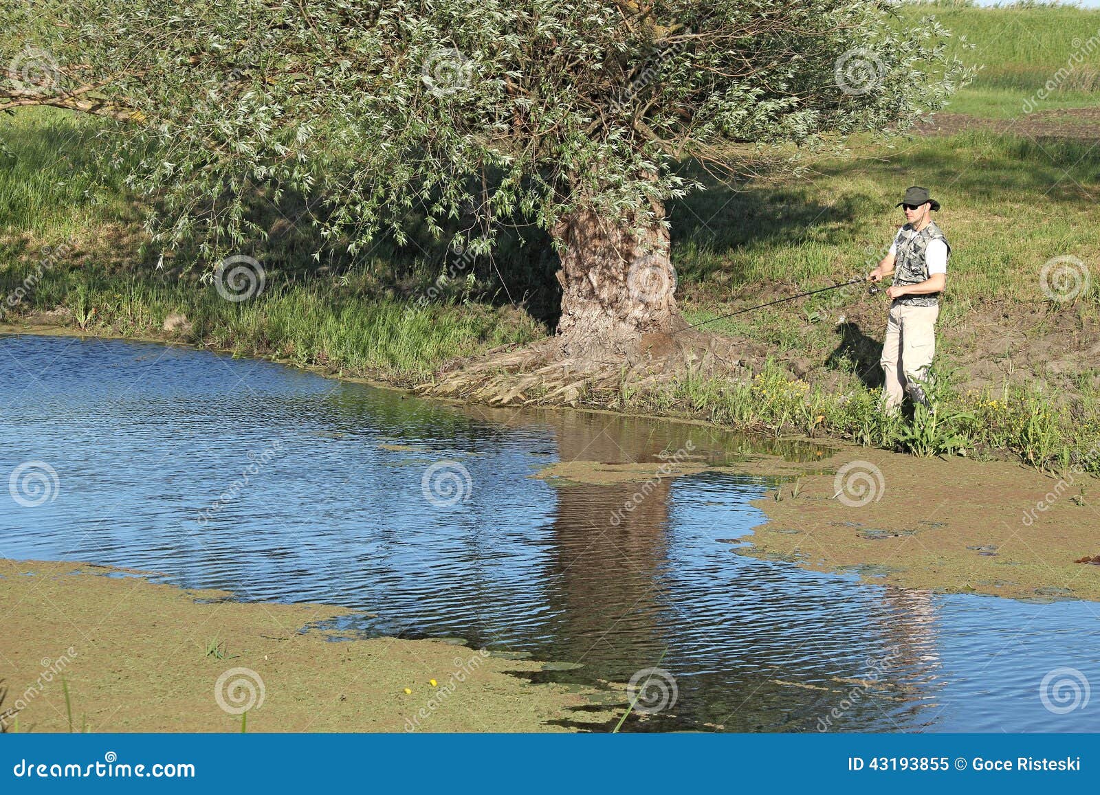 Fisherman on river stock image. Image of river, nature - 43193855