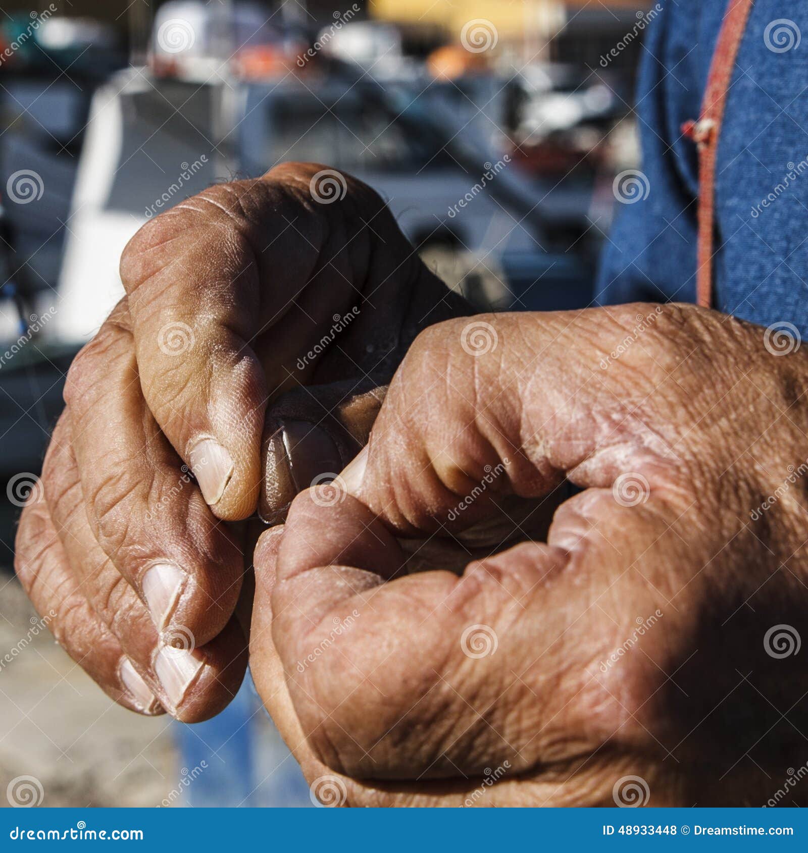 Fisherman s hands stock photo. Image of fishing, bait - 48933448