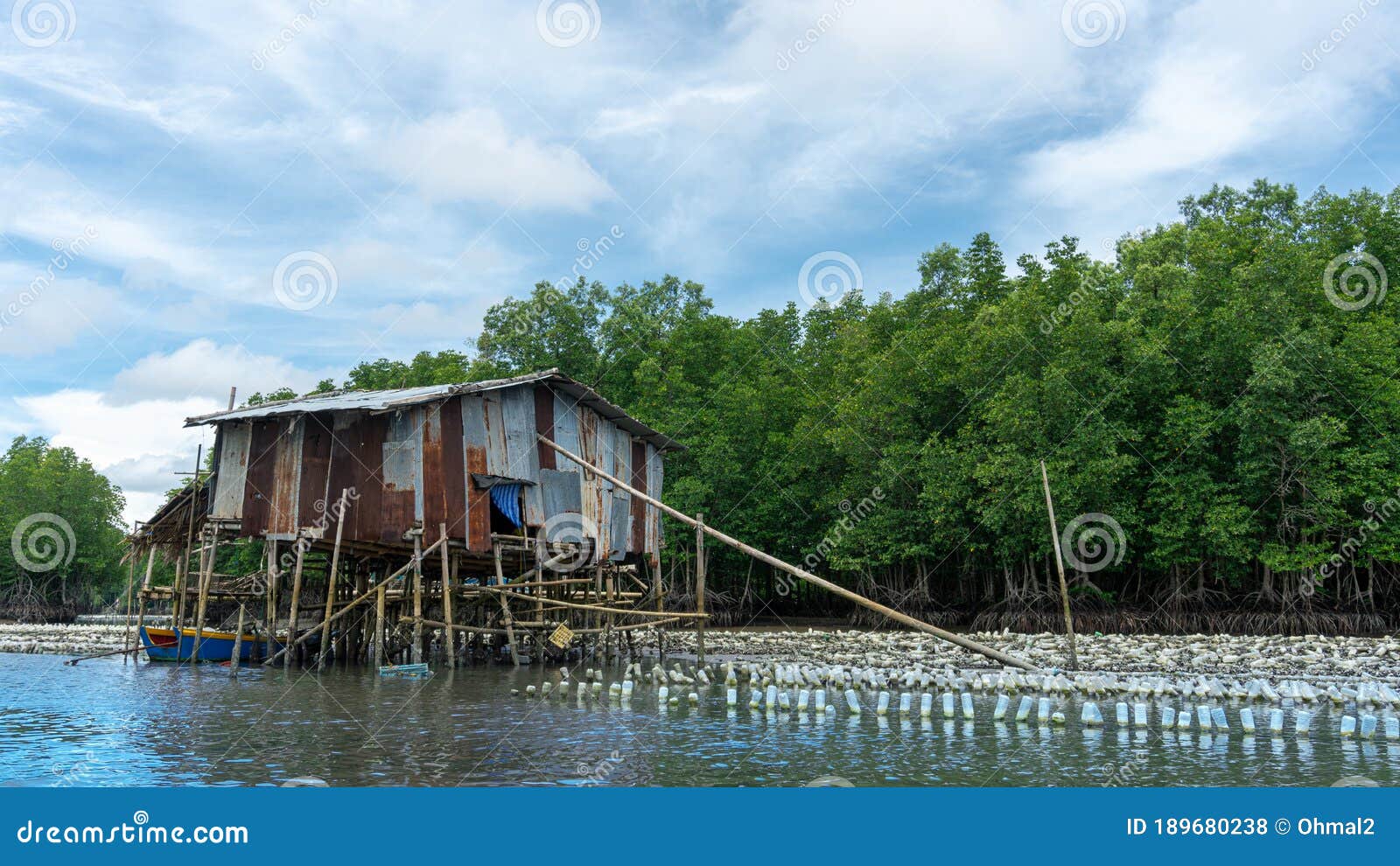 Fisherman`s House in the Middle of the Sea. Stock Photo - Image of ...