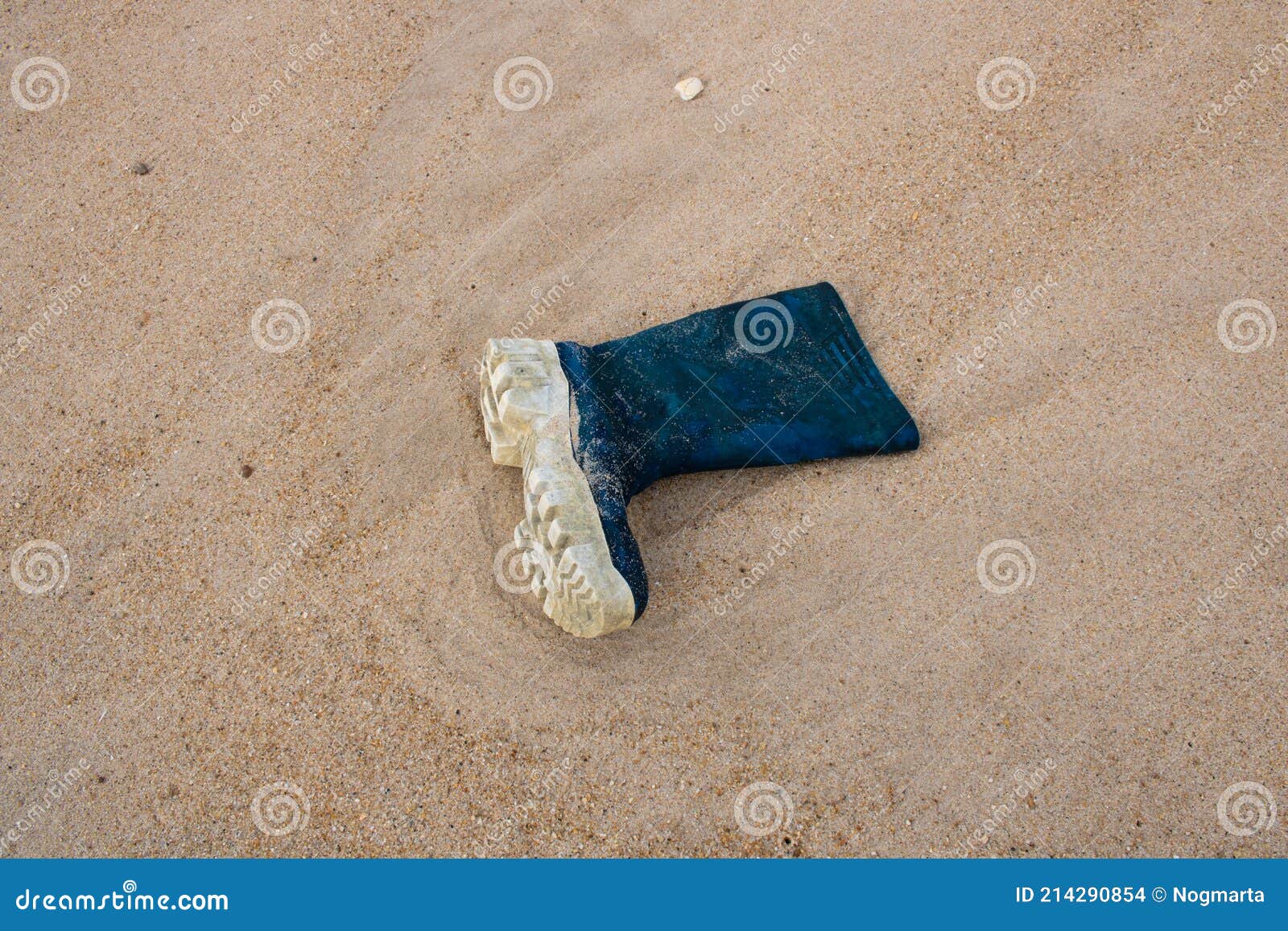 Fisherman`s Rubber Boot Isolated on Sand Stock Photo - Image of gear ...