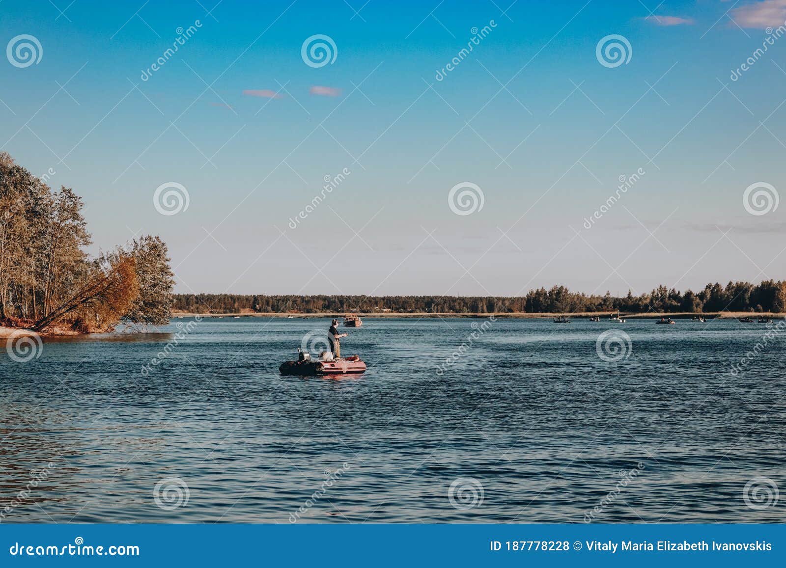 Fisherman in a Spinning Boat Editorial Stock Photo - Image of boat ...