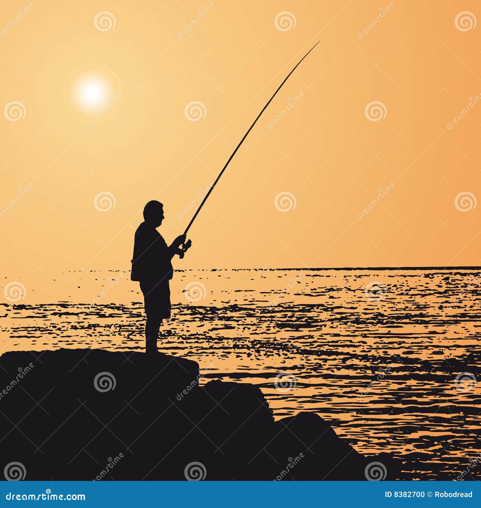 Fisherman (vector) stock vector. Illustration of morning - 8382700