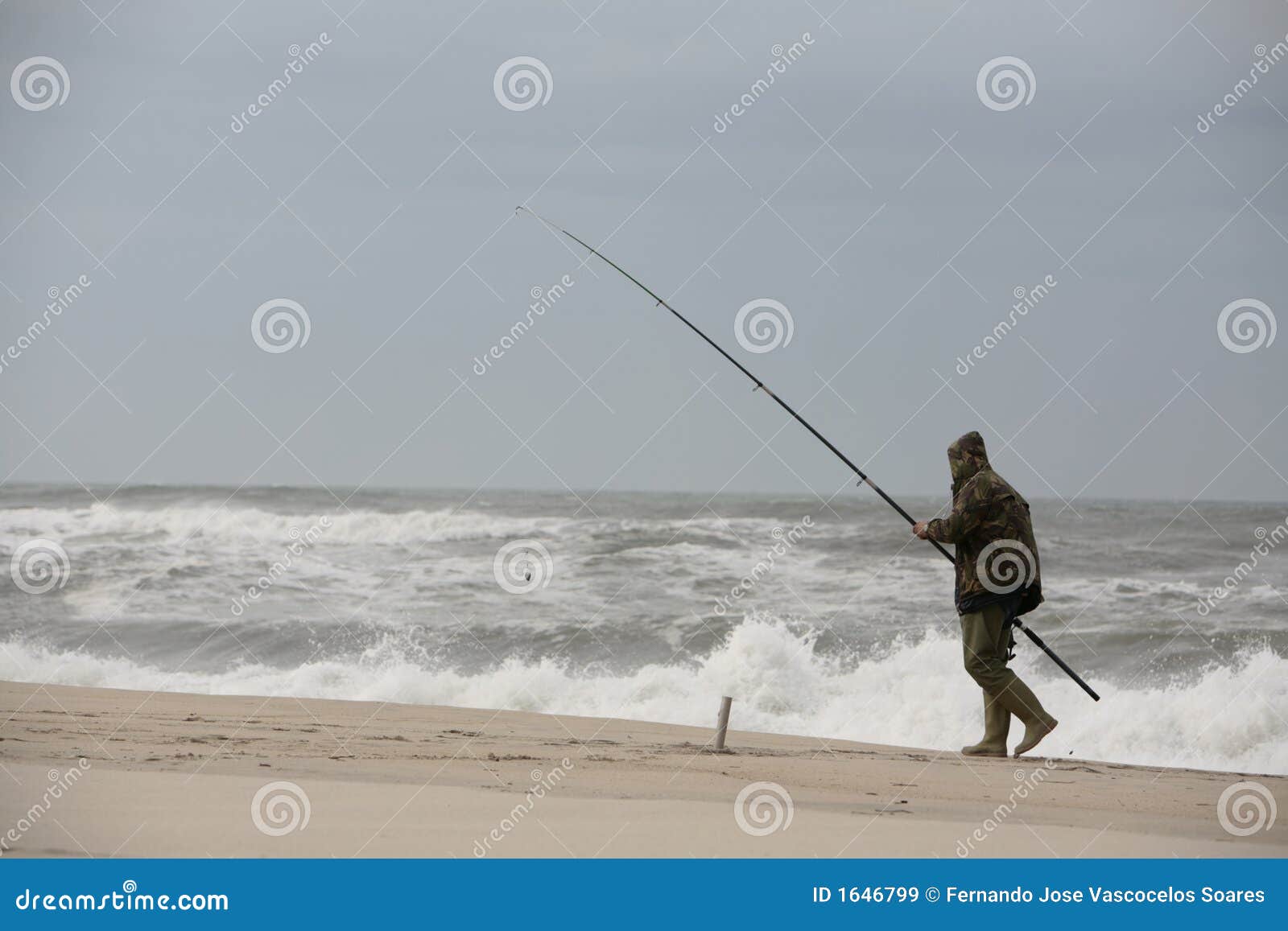 Fisherman walking stock image. Image of male, fishing - 1646799