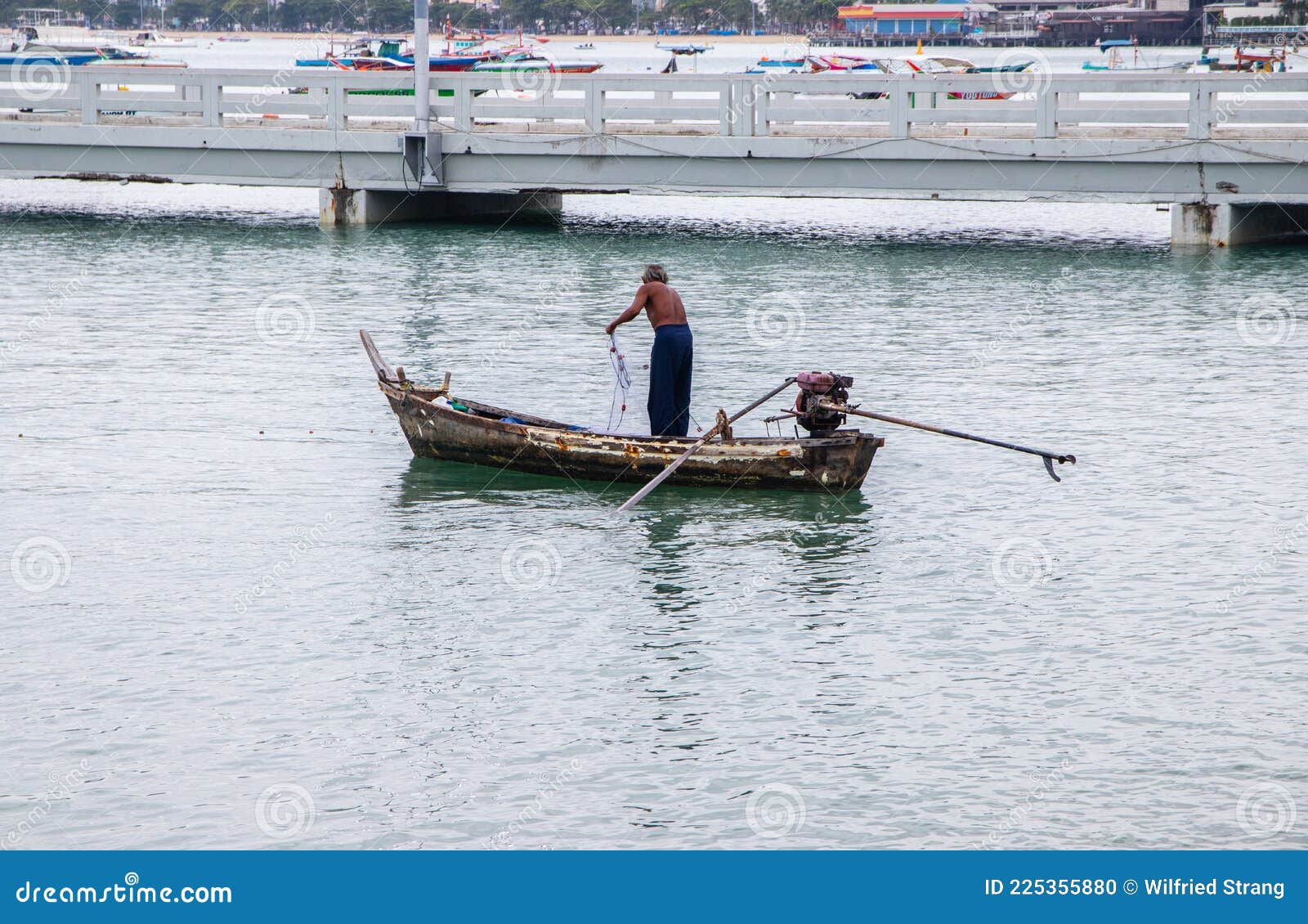 A Fisherman at Work by the Sea Editorial Image - Image of landmark ...
