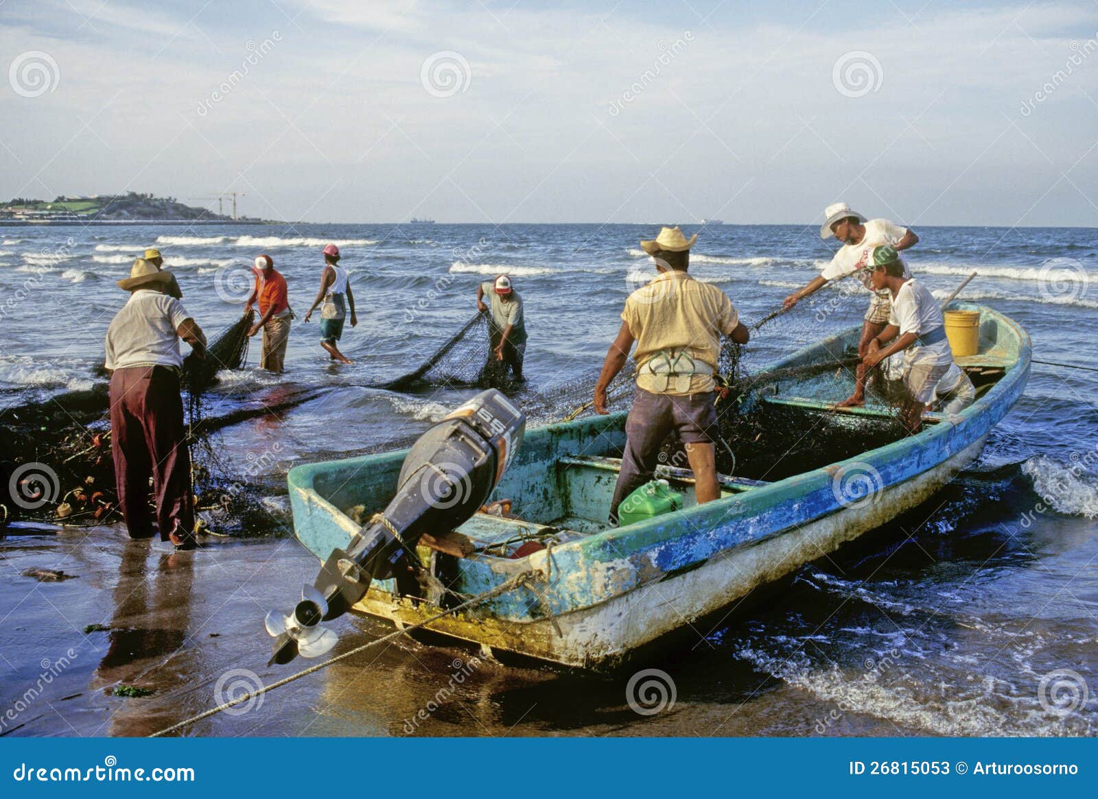 Fishermen working editorial stock photo. Image of together - 26815053