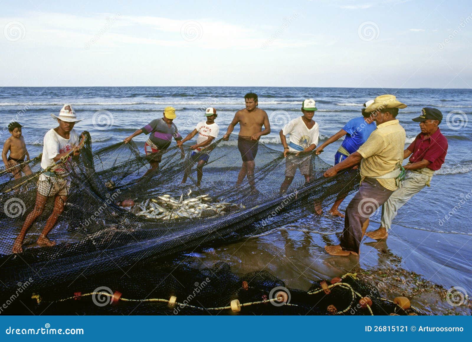 Fishermen working editorial photo. Image of beach, mexican - 26815121