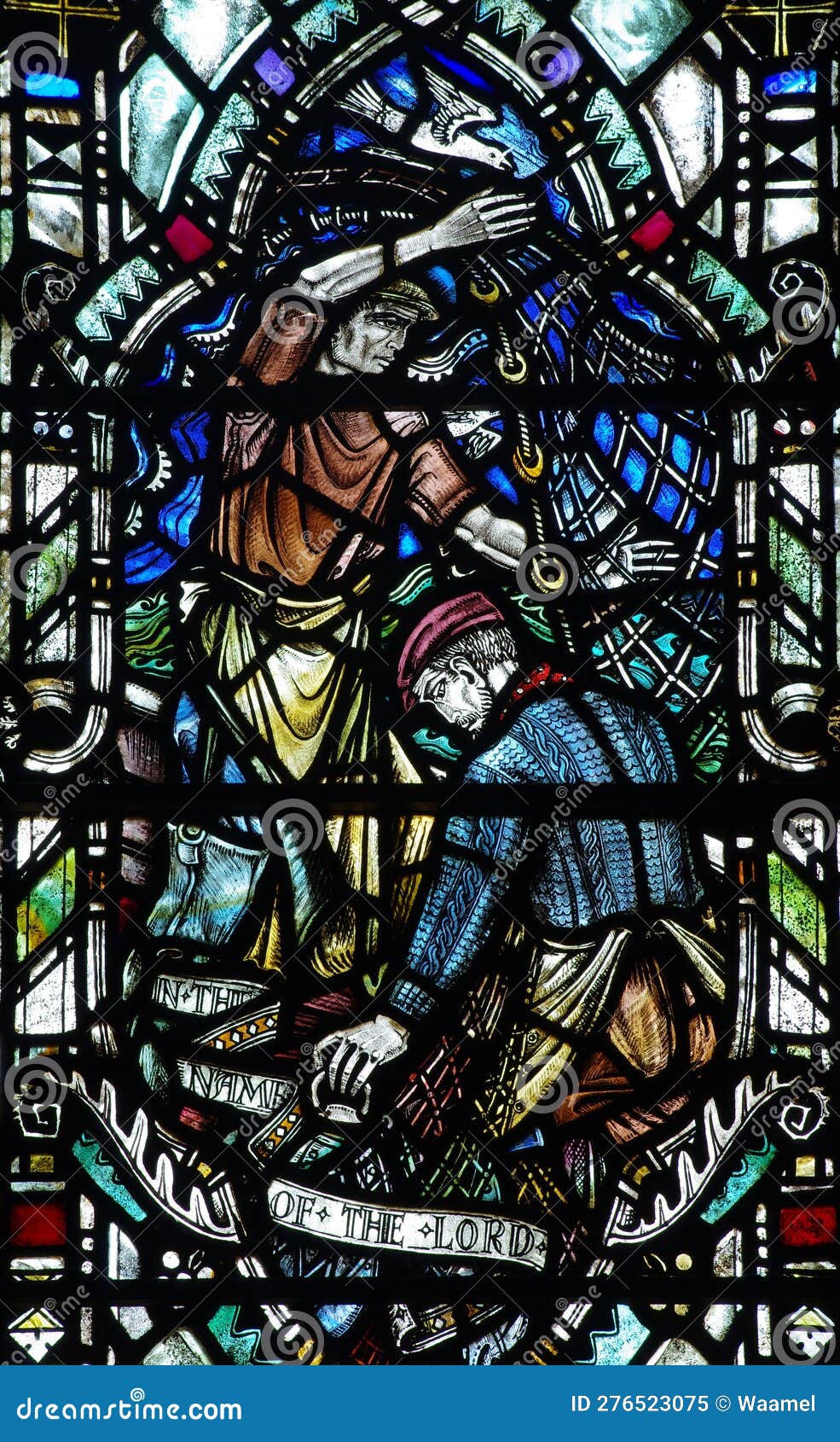 Fishermen Working in Stained Glass Editorial Image - Image of clothing ...