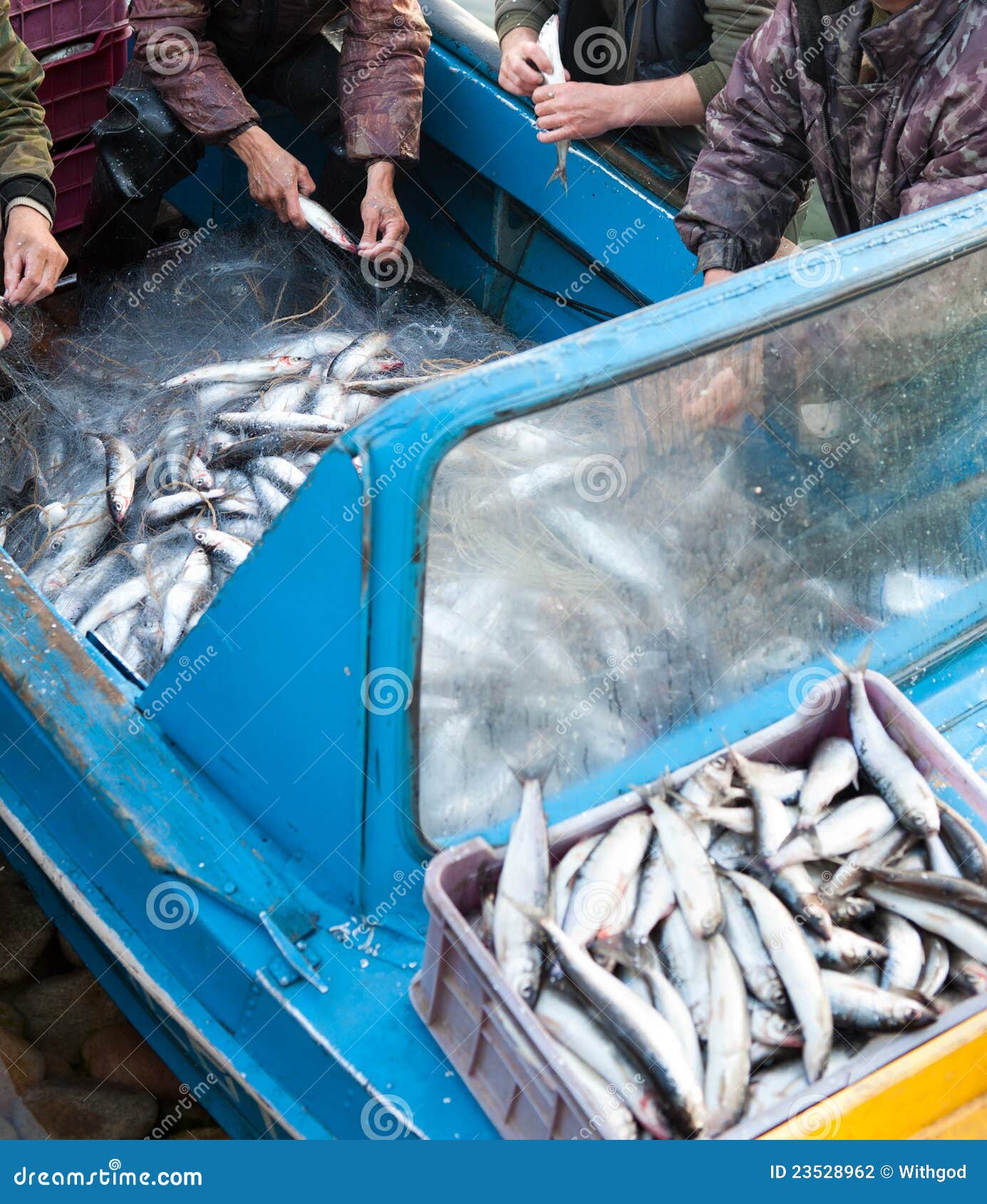 Fishers crew at work stock photo. Image of limnetic, artel - 23528962