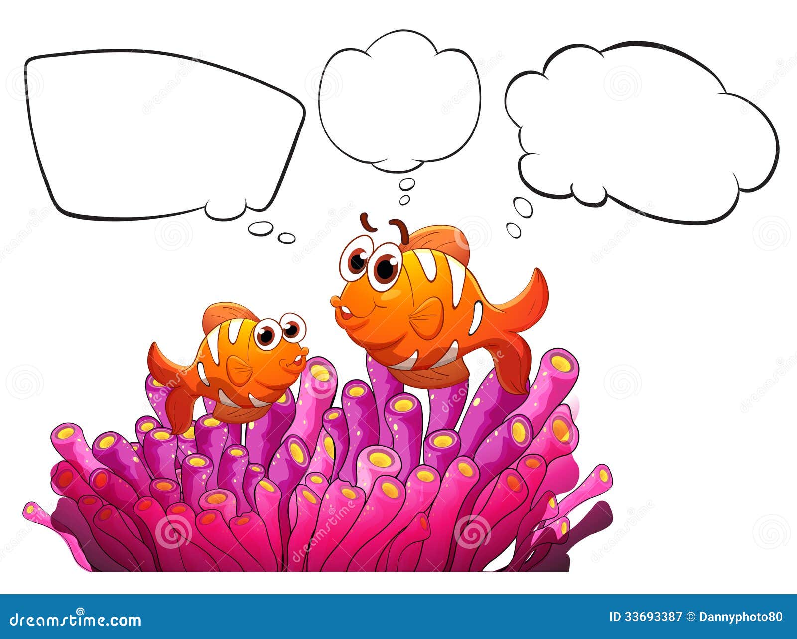 Fishes with empty thought stock illustration. Illustration of thought ...