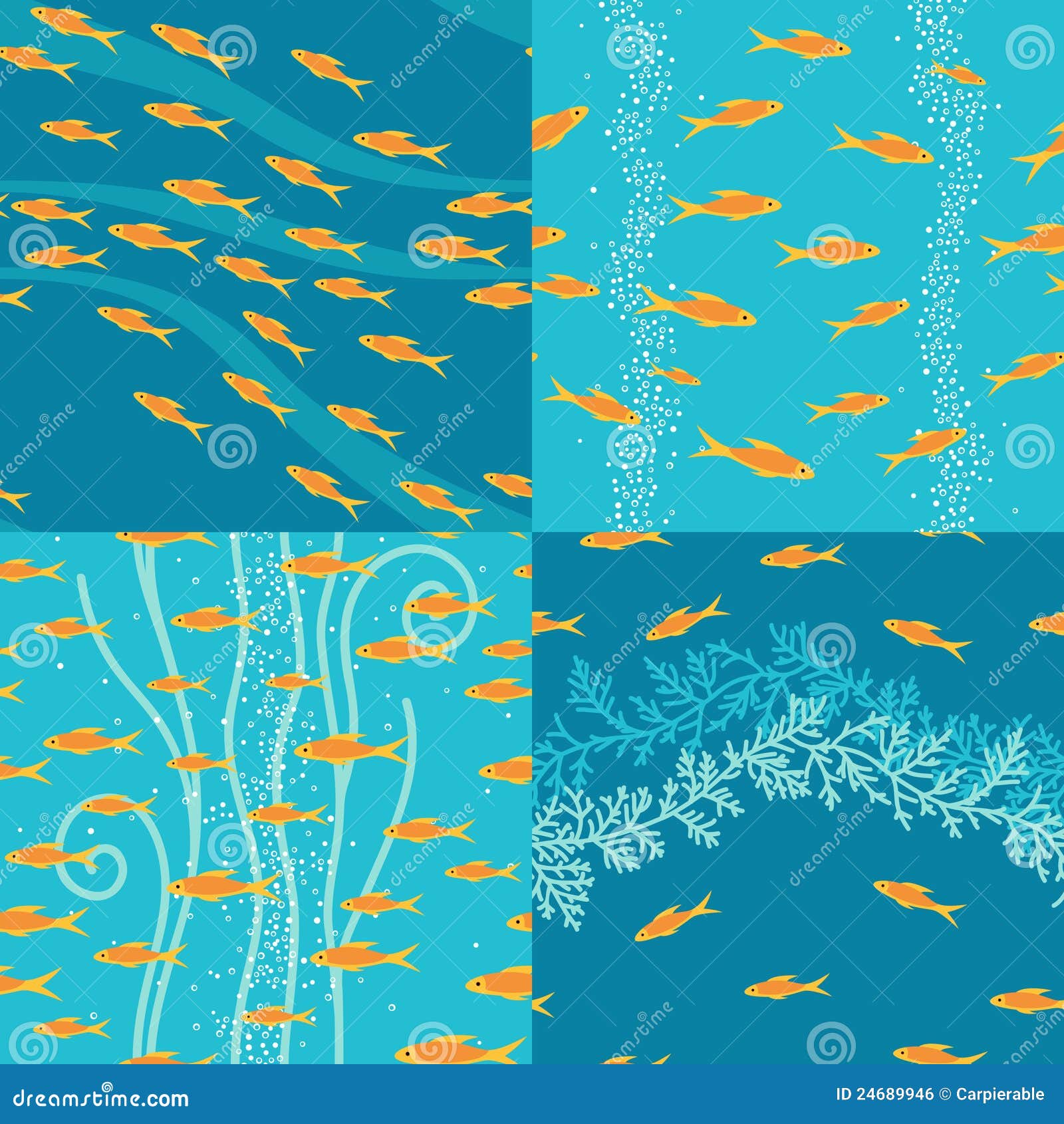 Fishes patterns stock vector. Illustration of ornament - 24689946